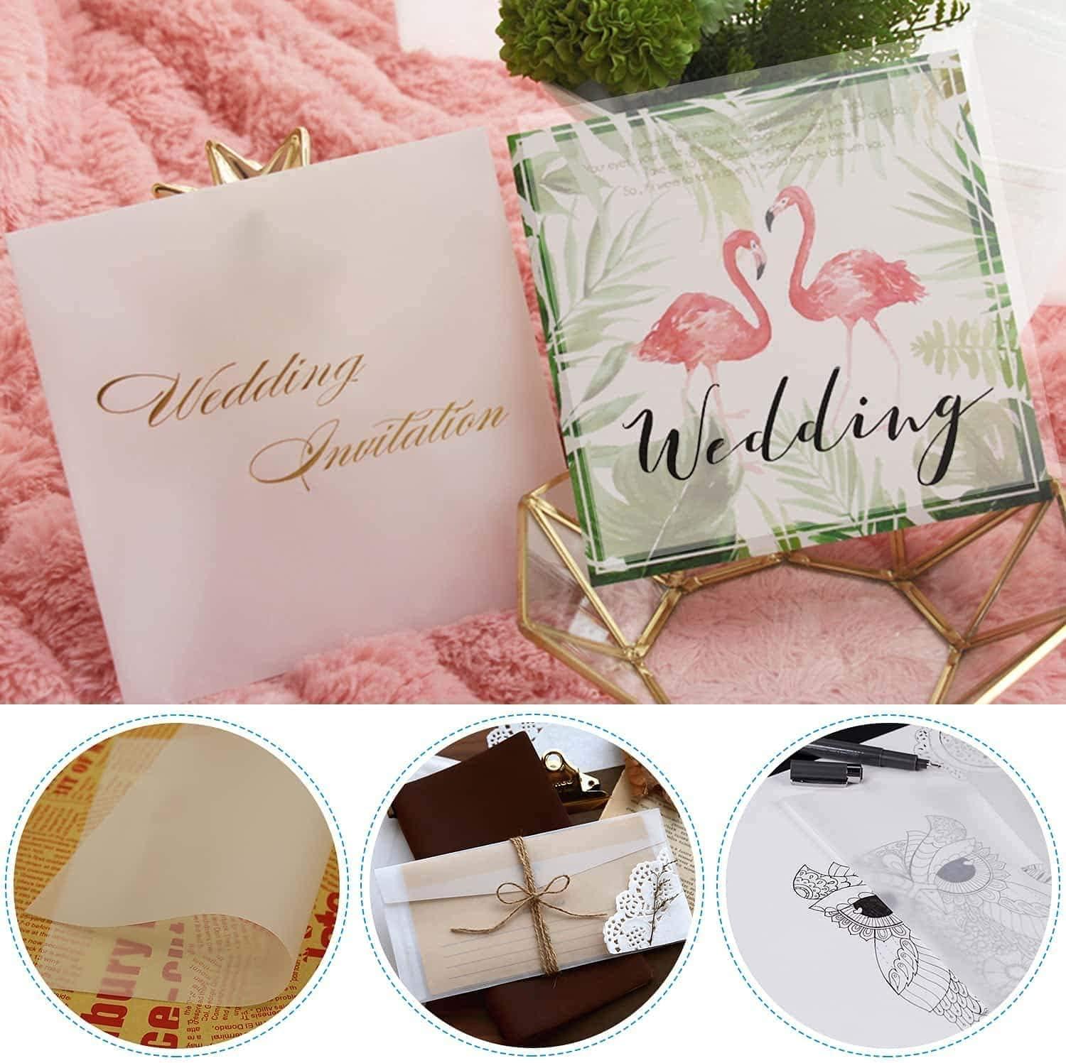 Translucent Vellum Paper 8.5x11 Inches 50 Sheets Printable Transparent ...