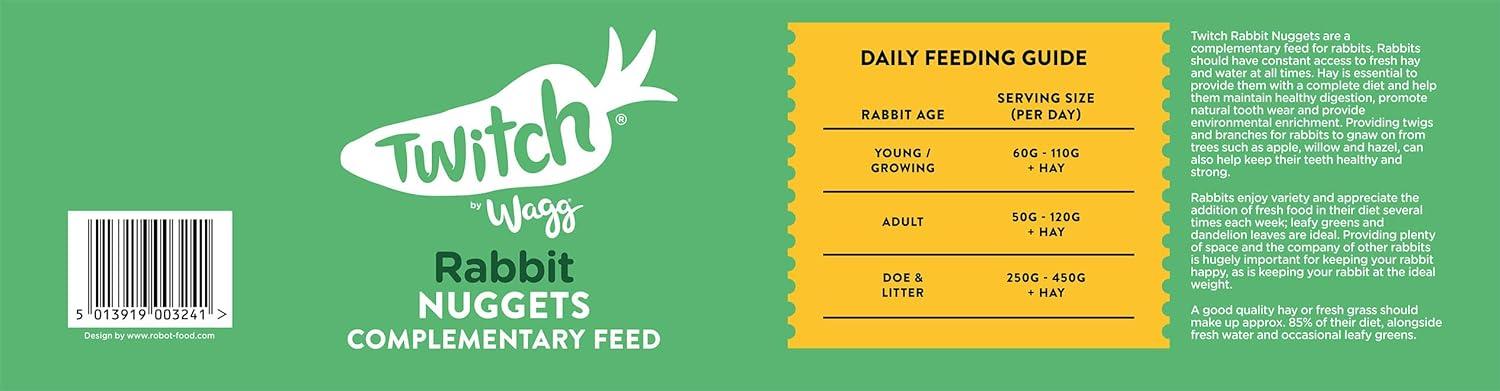 Wagg Twitch Rabbit Food 10kg - Complementary Feed Nuggets 10 kg (Pack ...