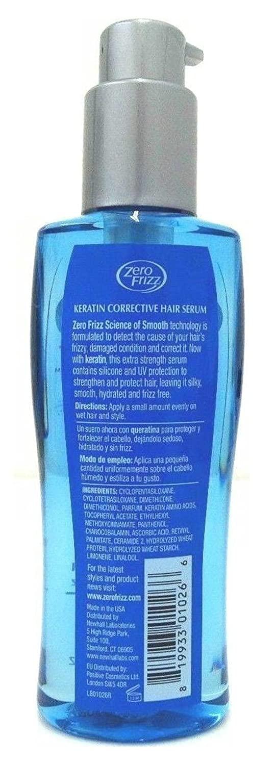 Zero Frizz Corrective Hair Serum 5oz Bottle with Keratin - Pack of 3 ...