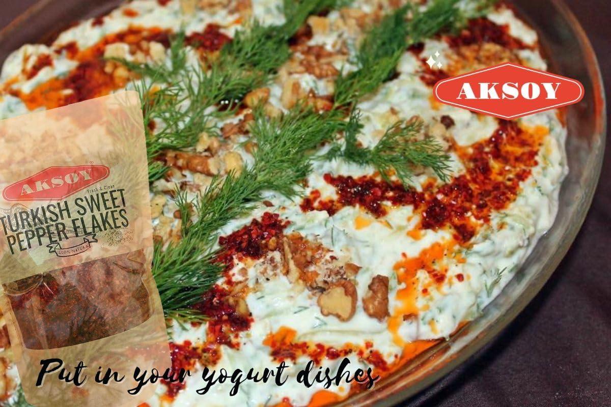Premium Turkish Sweet Red Pepper Flakes 200g | 3-4mm Size | Aksoy ...
