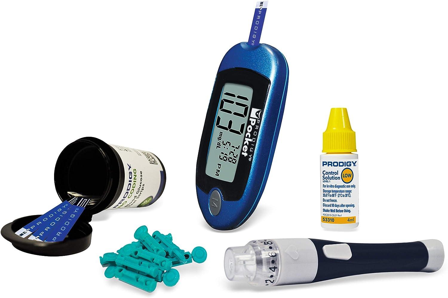 Prodigy Pocket Blood Glucose Monitoring System - Complete Kit for ...