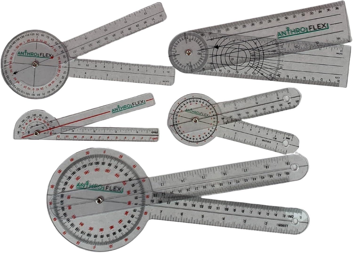 Buy AnthroFlex 6-Piece Goniometer Set | 30cm 20cm 15cm 17cm for ...