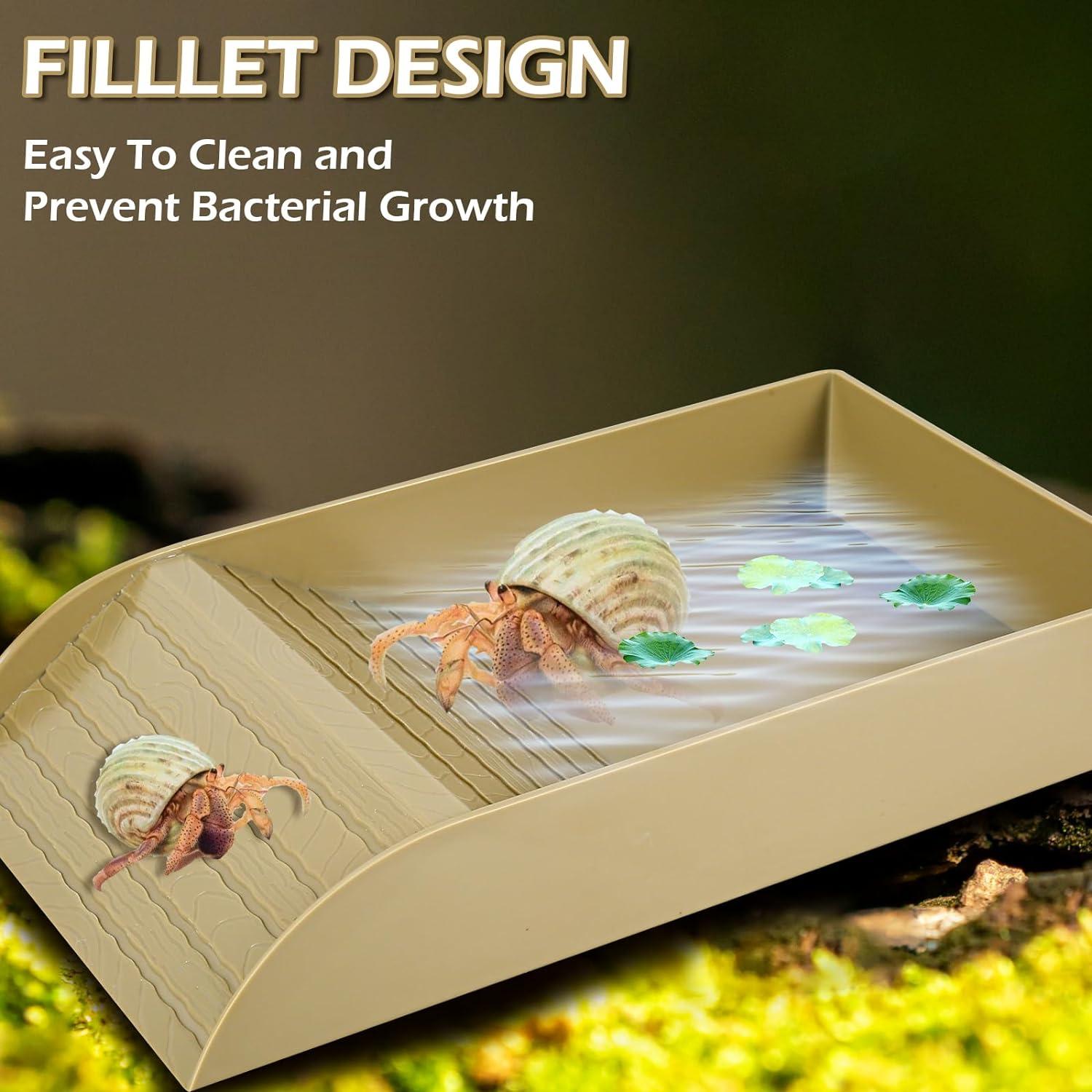 Eummy Tortoise Water Dish Tortoise Bath Dish Anti Slip Reptile Pool ...