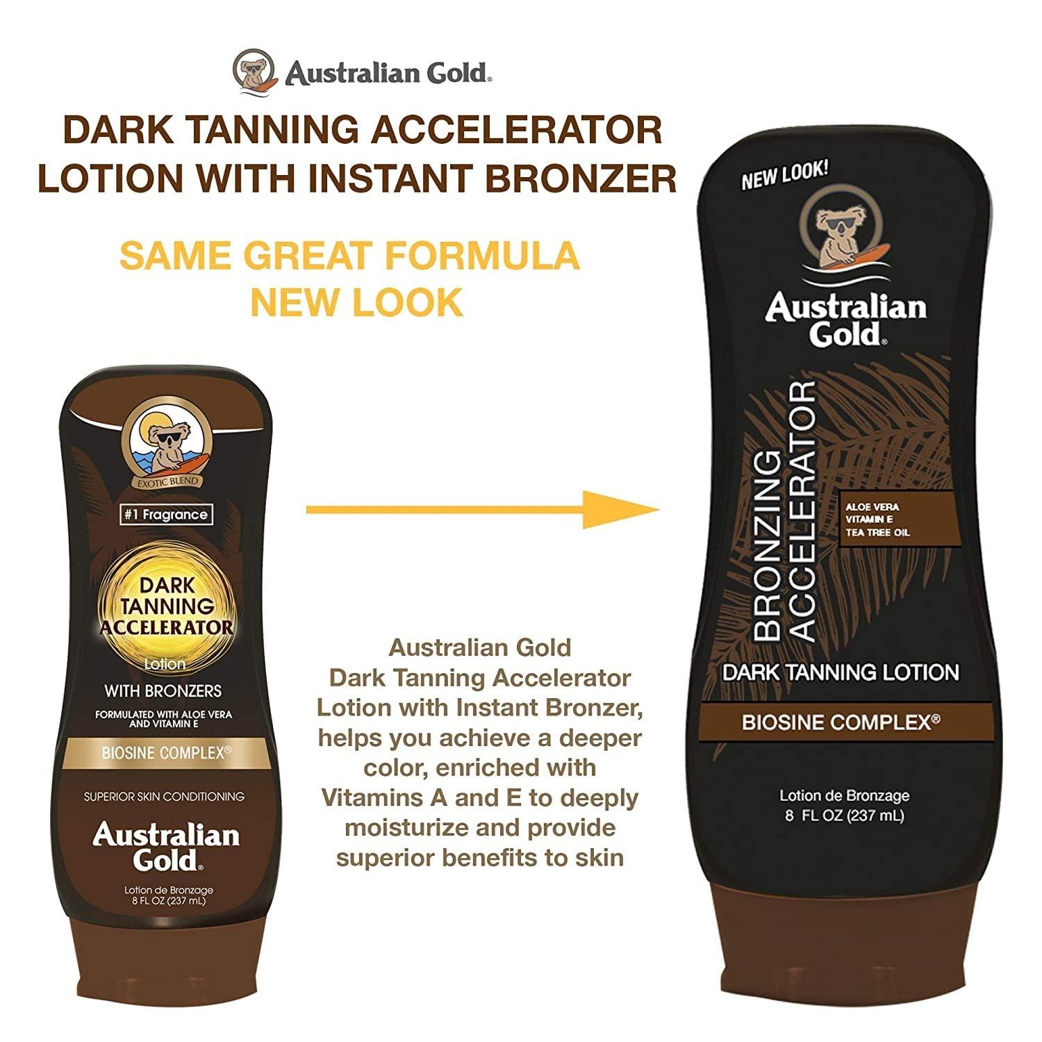 2 Pack Dark Tanning Accelerator Lotion with Bronzer - Fast Tan Boost ...