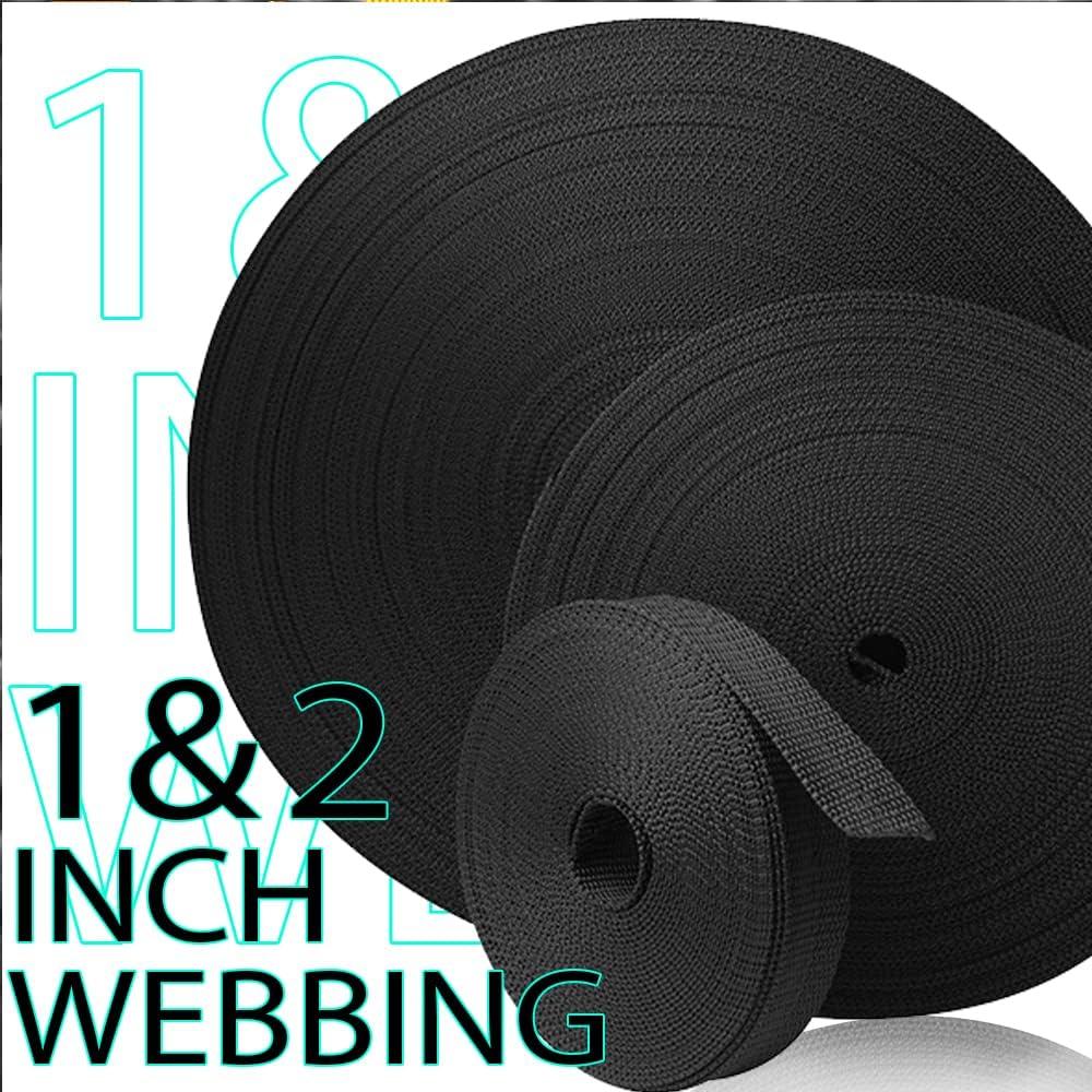 TECEUM Heavy Duty 1 Inch Black Webbing for Climbing - 1-10 Yards | Buy ...