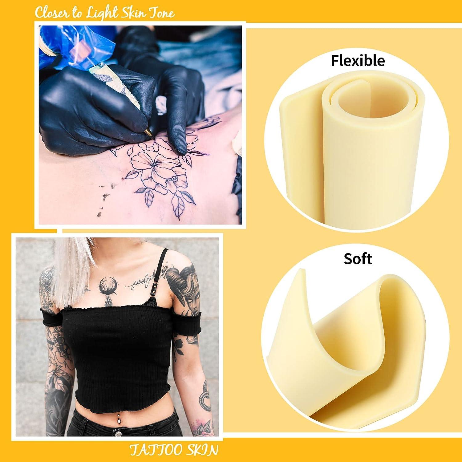 6 Pcs 4mm Tattoo Skin Practice Kit with 2 Tattoo Templates - Silicone ...