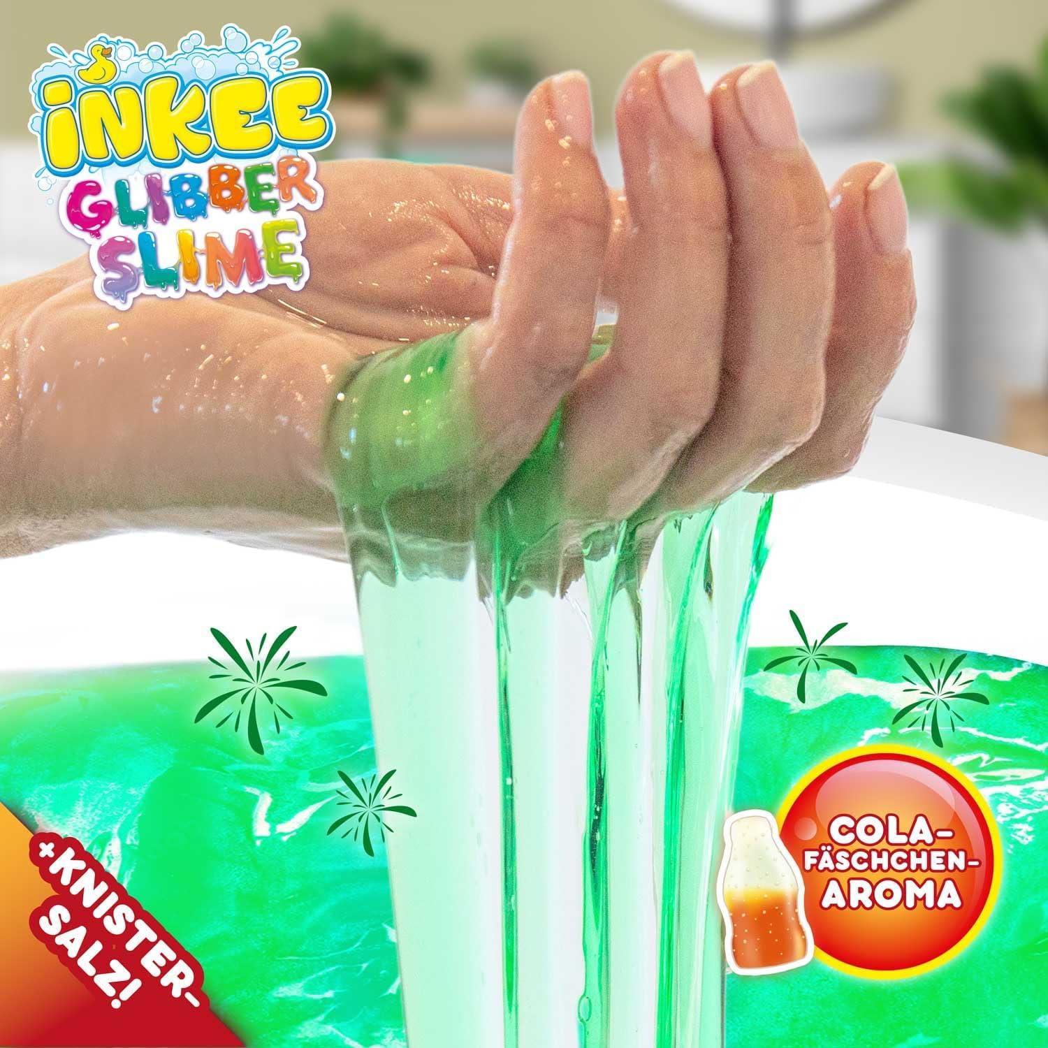 Inkee Bath Slime Dino | Neon Green Mucous Powder with Vitamin E & Cola ...