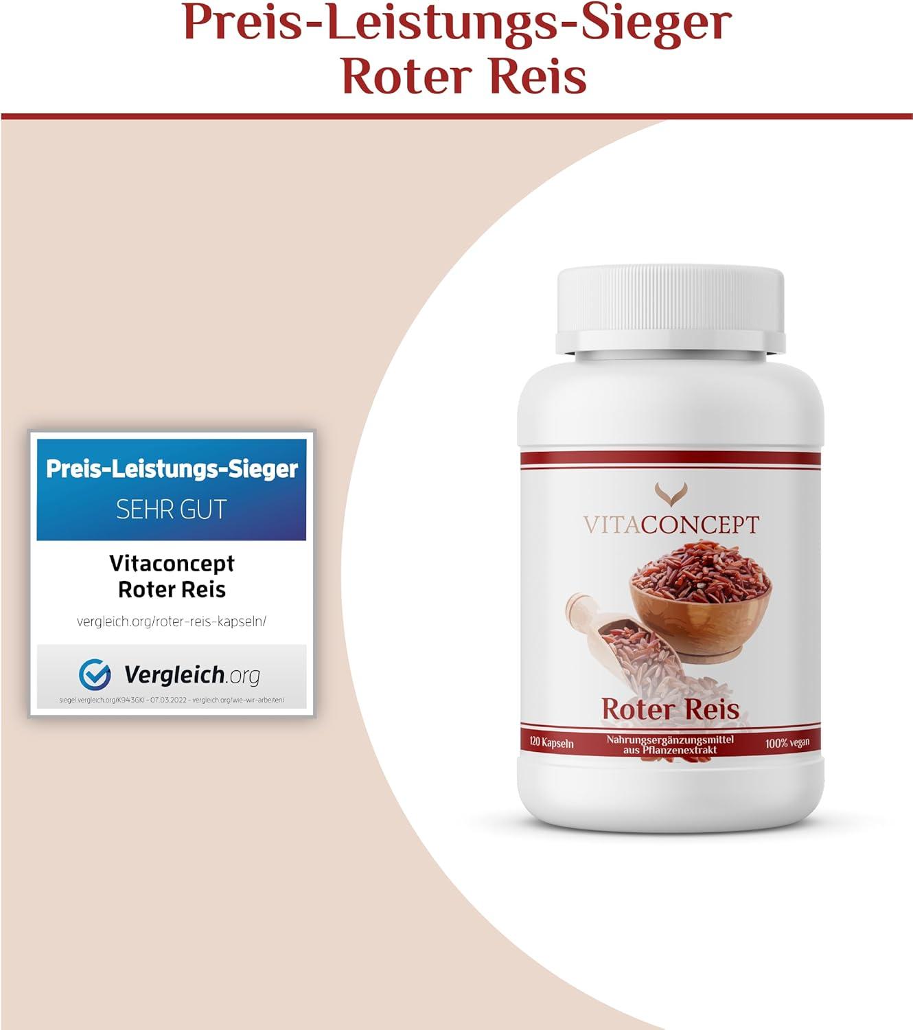 Vitaconcept Fermented Red Rice 600mg - Vegan Red Rice Extract Capsules ...