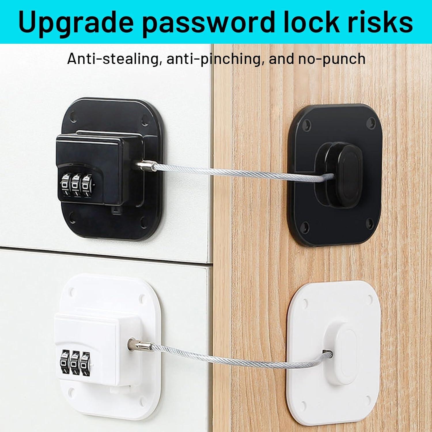 Child Safety Fridge Lock Set- Key Coded Refrigerator & Cupboard ...