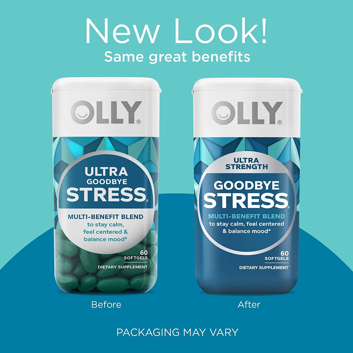 OLLY Ultra Strength Goodbye Stress Softgels - 60 Count Stress Relief ...
