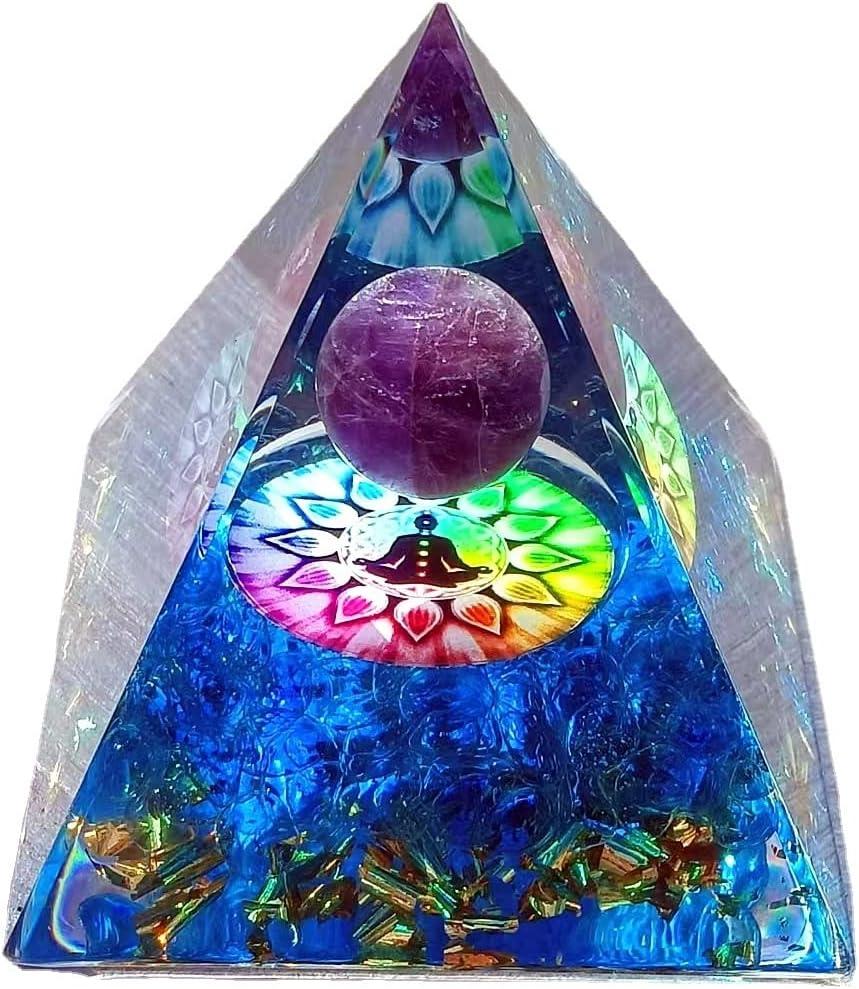 Ycyingcheng Crystal Orgonite Pyramid for Positive Energy | Chakra ...
