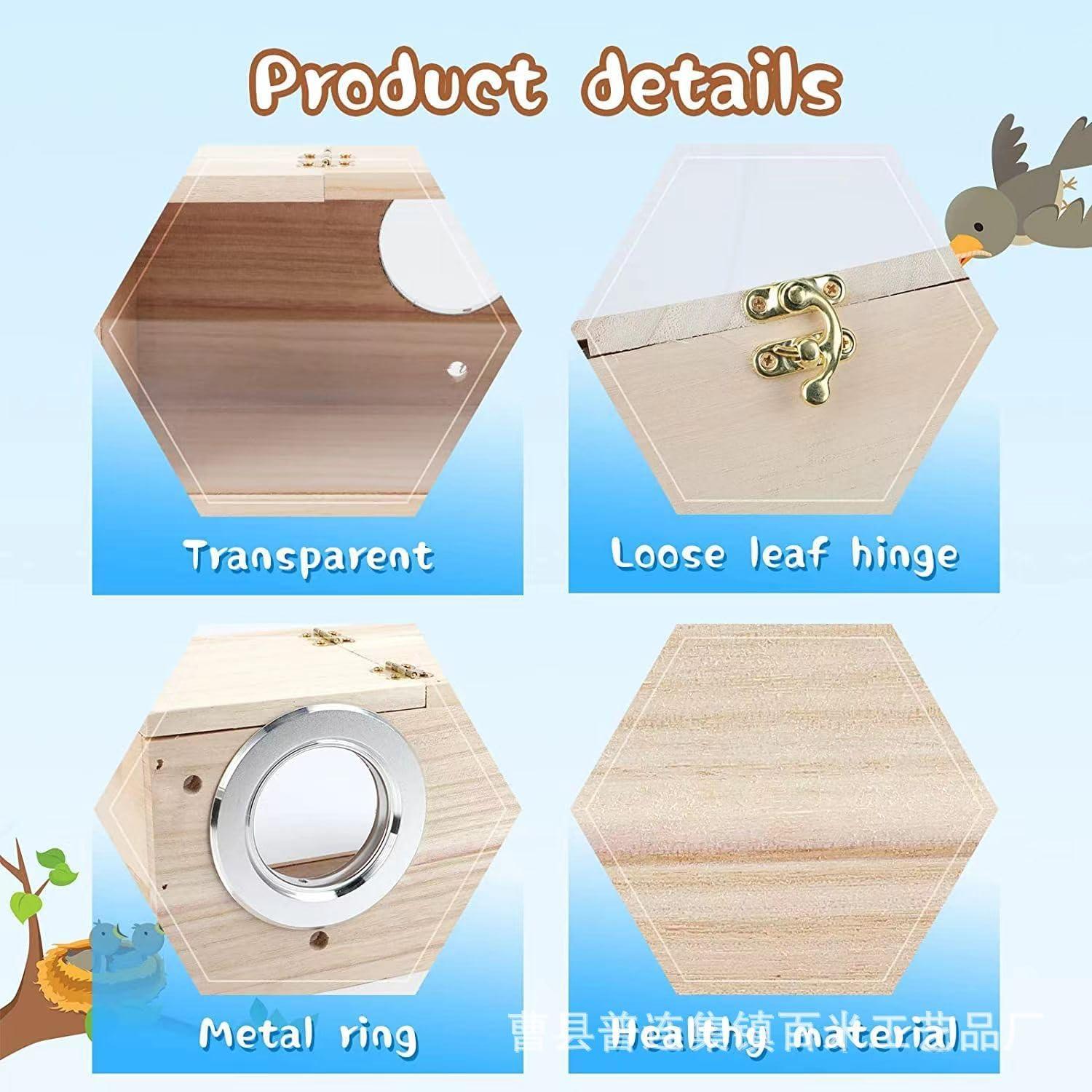 Budgies Nesting Box Transparent Design Bird Nest Nesting Box Wooden ...