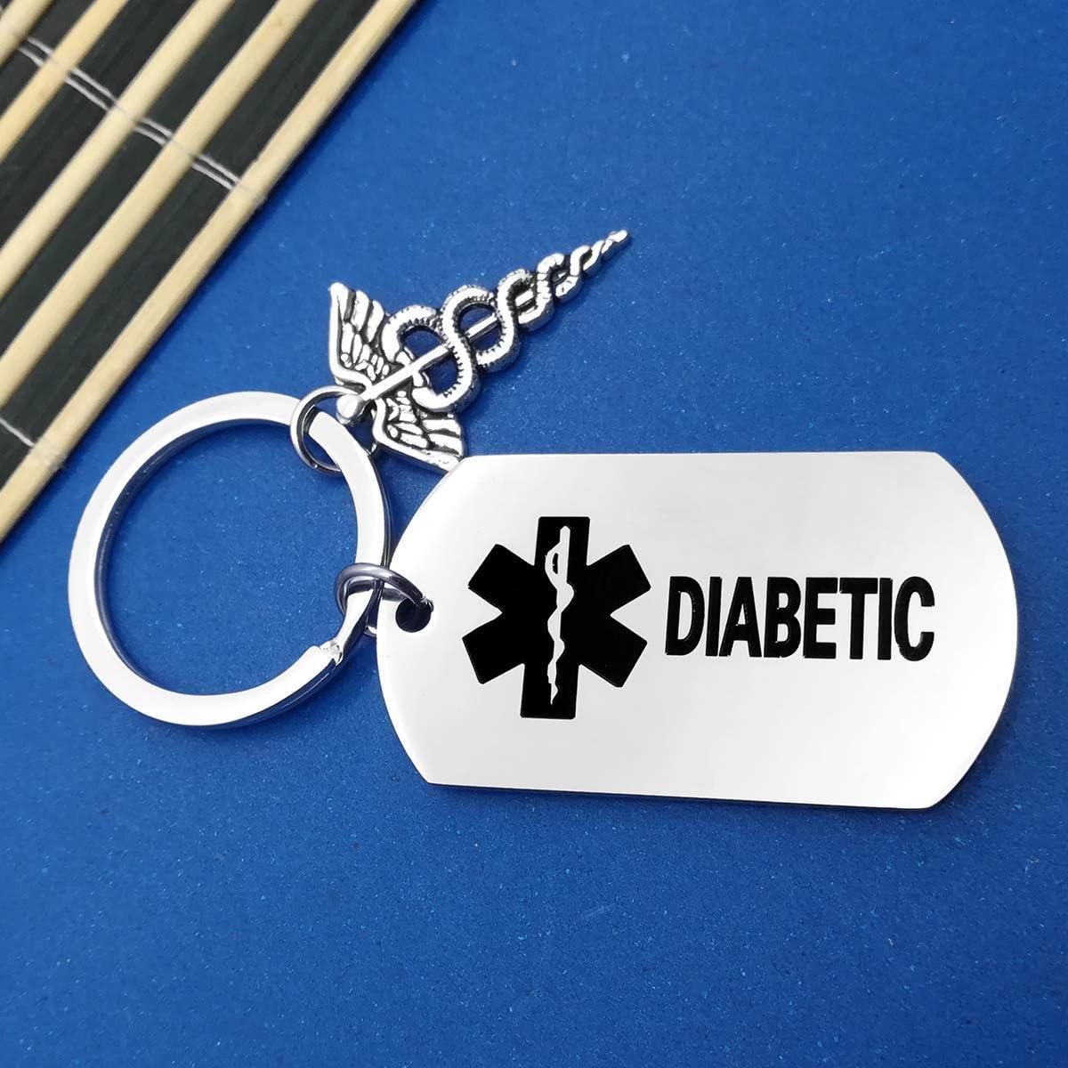 Oubaka Diabetic Keychain - Medical Alert Jewelry for Diabetes ...