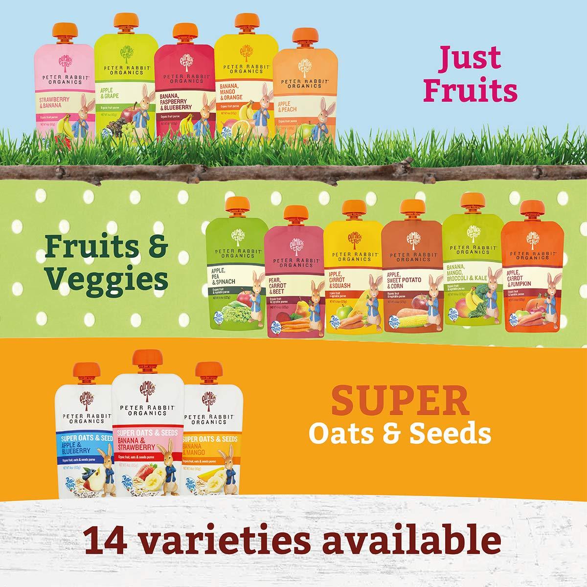 Peter Rabbit Organics Apple Grape Fruit Snacks - 100% Pure, 4oz Squeeze ...