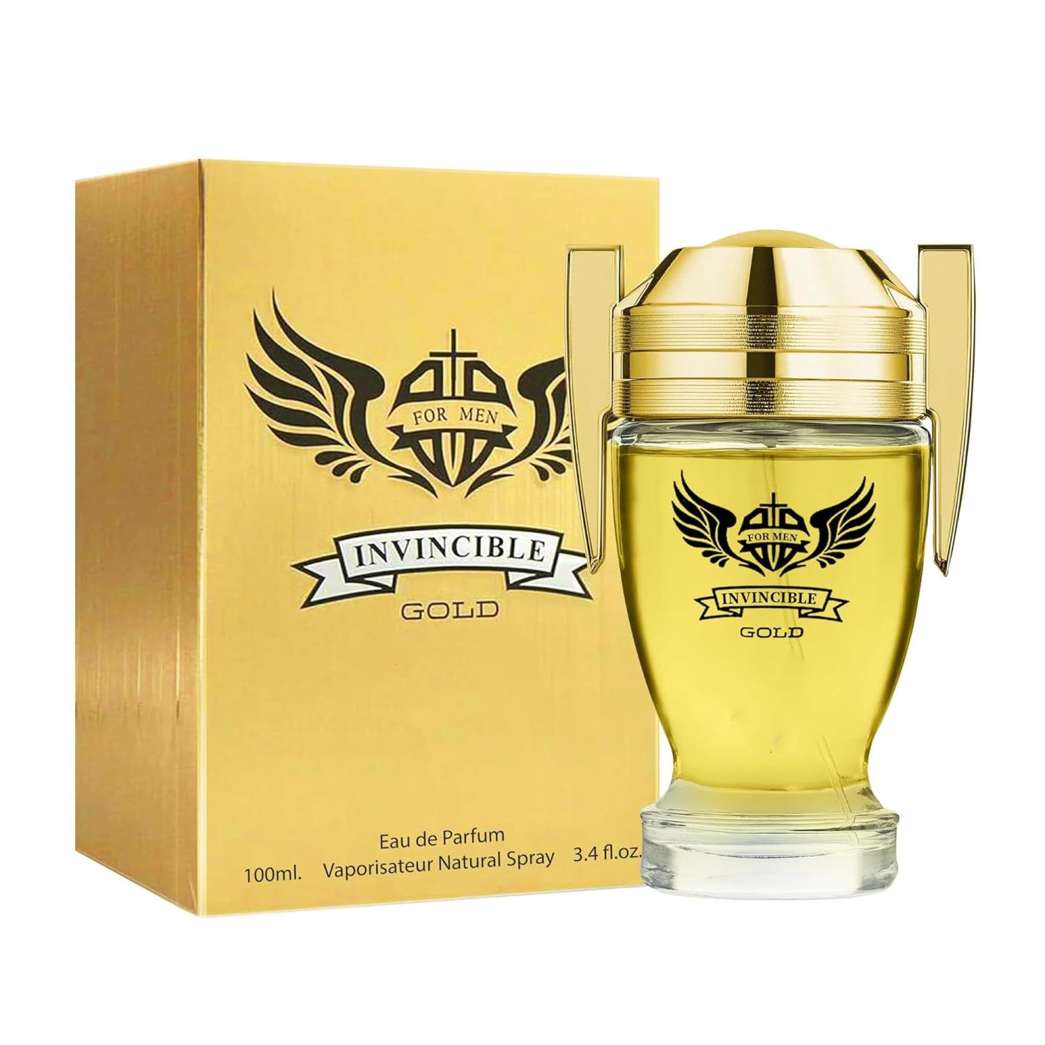 Invincible Gold Cologne for Men/Eau de Parfum Natural Spray 3.4 Fl Oz ...