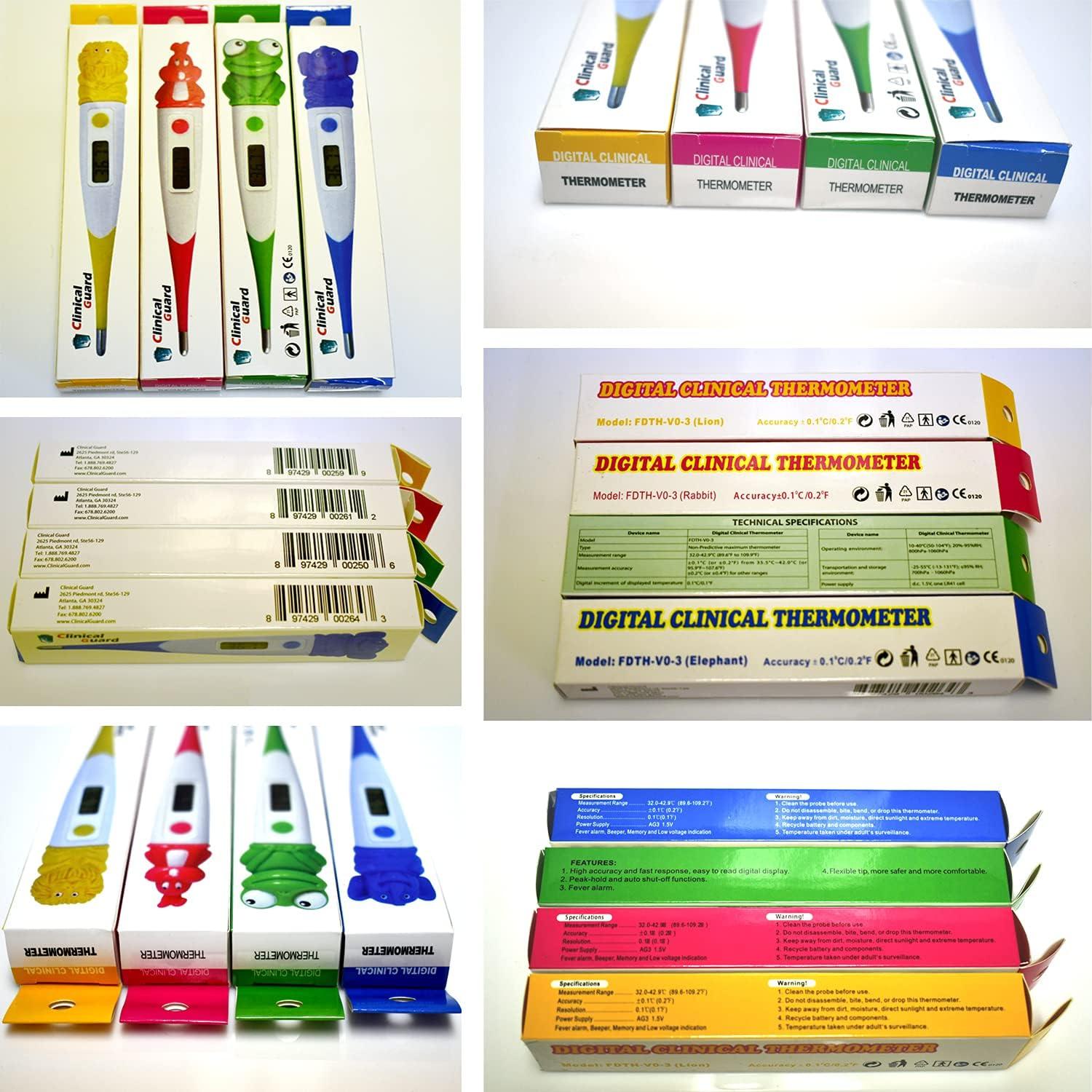 Child-Friendly Animal Themed Digital Pediatric Thermometer Pack of 4 by ...