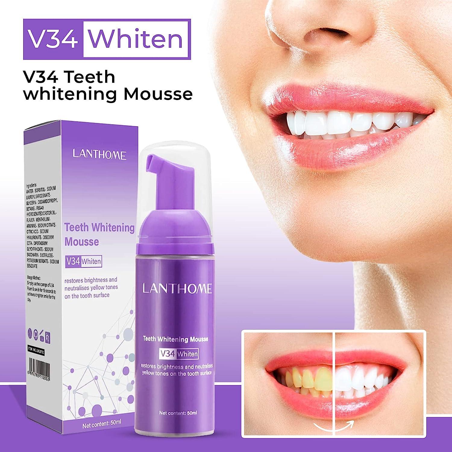 Purple Teeth Whitening: Advanced Stain Removal & Whitening Tooth Foam ...