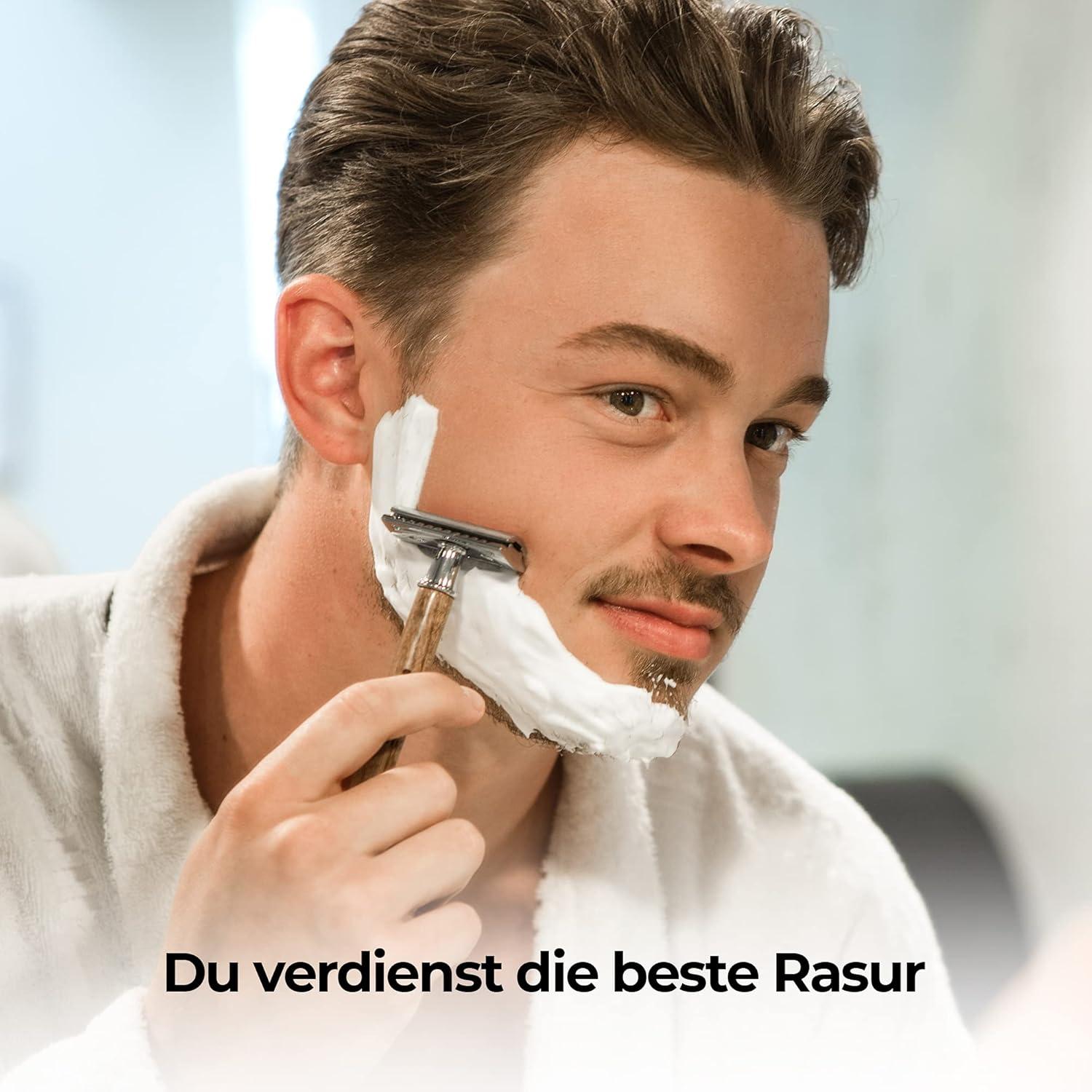 Prime Art Wood Razor - Sustainable Zebraholz Razor with 10 Blades | Gun ...