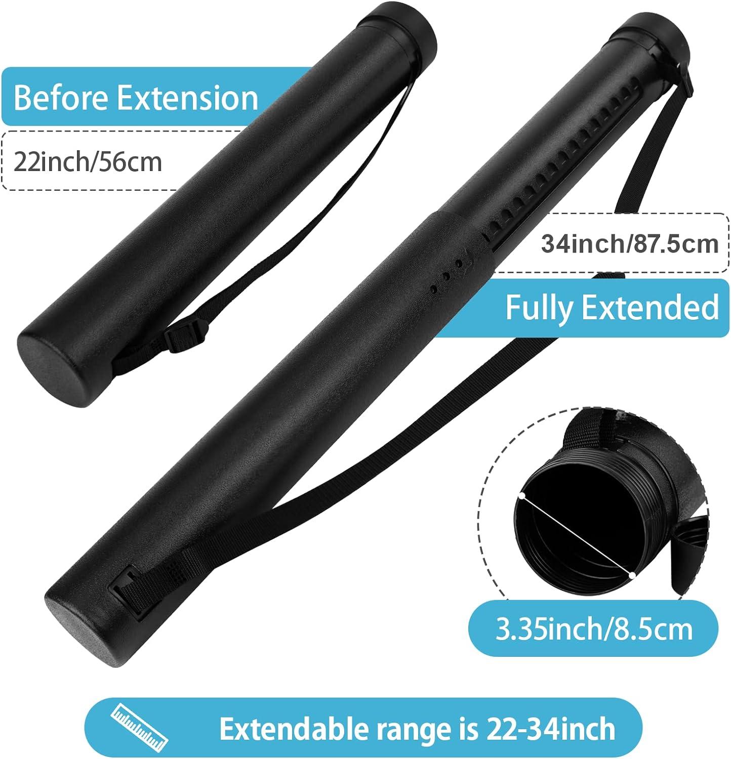 DEWEL Poster Tubes with Strap Extendable Tube for Blueprint Holder ...