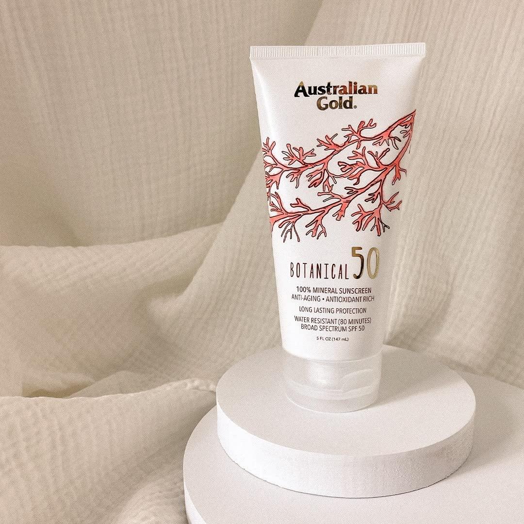 Australian Gold Botanical SPF 50 Mineral Sunscreen Lotion | Non ...