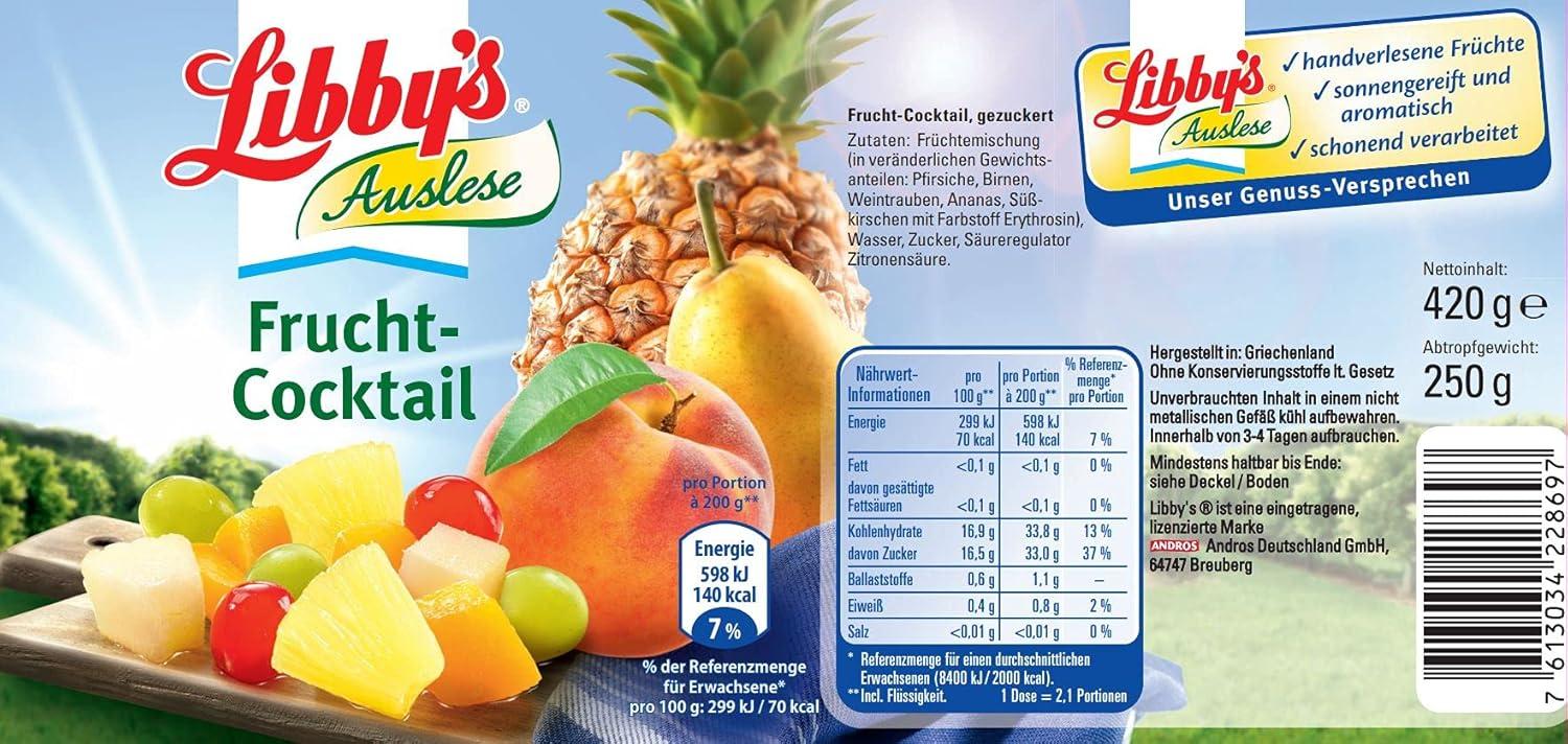Buy Libby's Sweetened Fruit Cocktail 425 ml - Delicious 420 g Fruit Mix ...