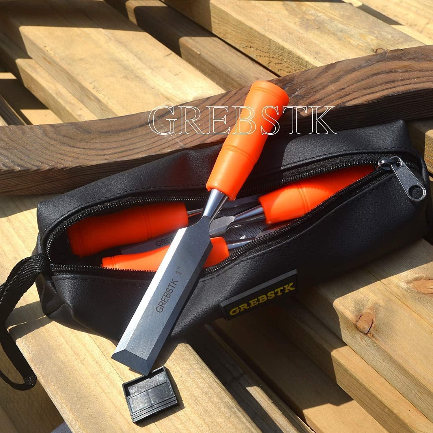 GREBSTK 4 Piece Wood Chisel Tool Sets Sturdy Chrome Vanadium Steel ...