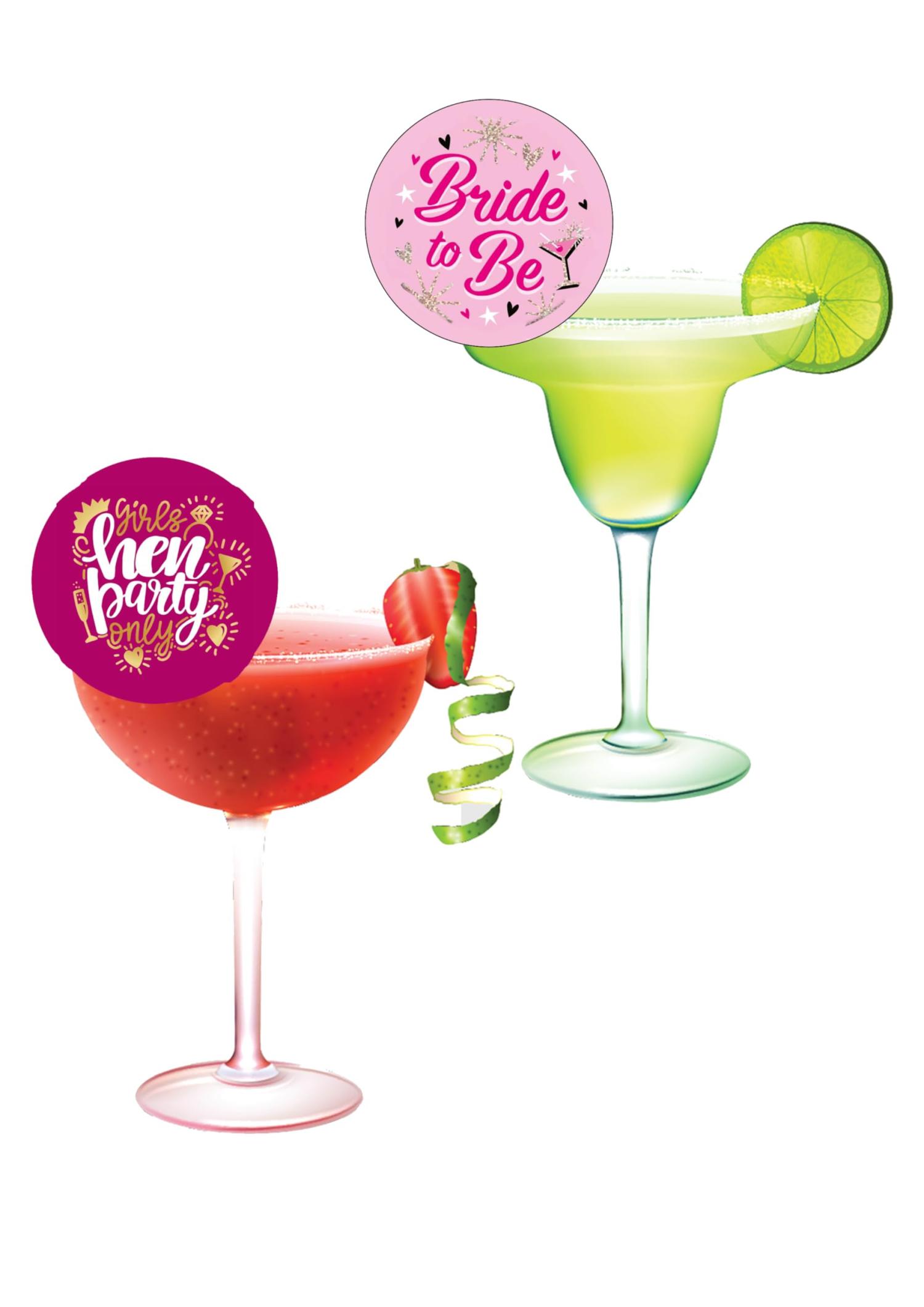 15 Pre-Cut Hen Party Edible Wafer Paper Cocktail Drinks Champagne ...