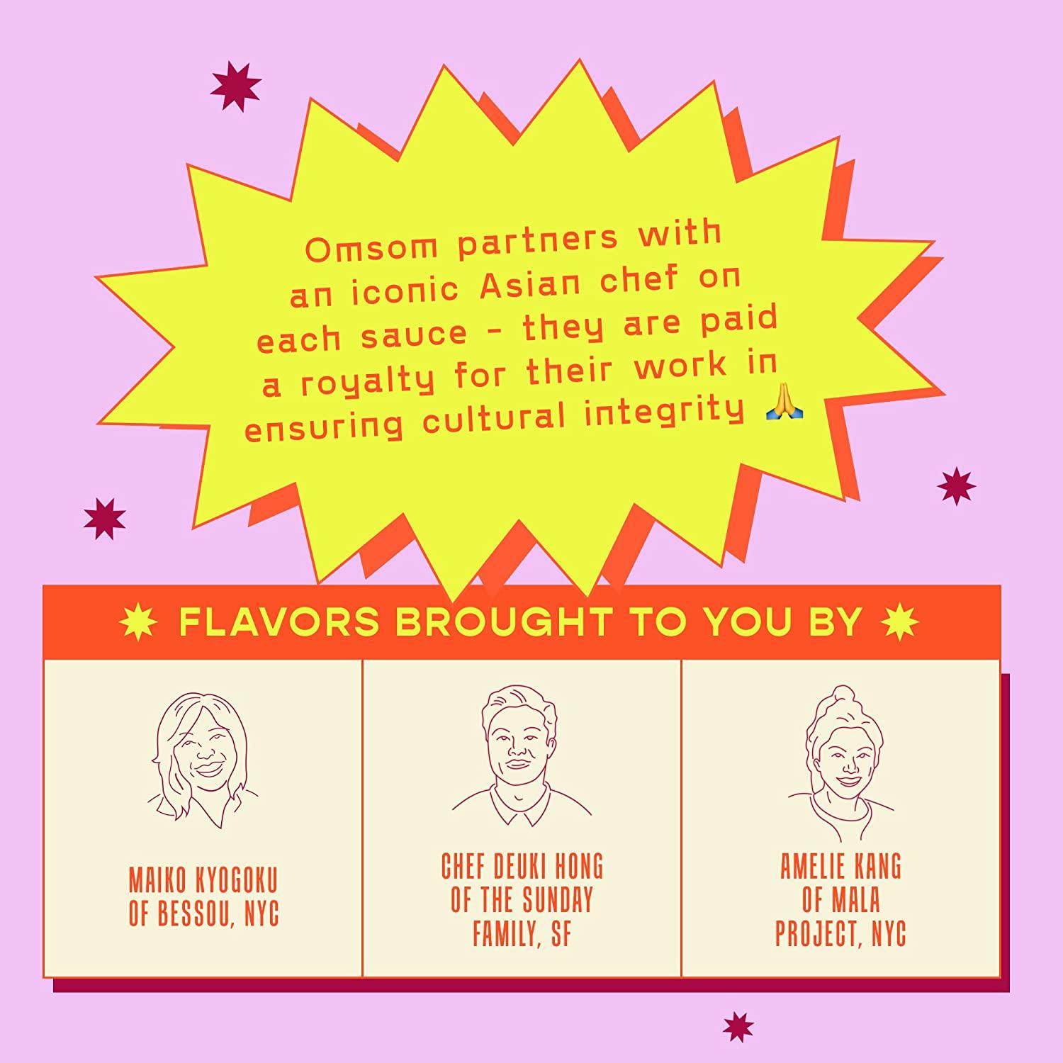 Omsom East Asian Sauce Sampler: Japanese Yuzu Miso, Korean Spicy ...