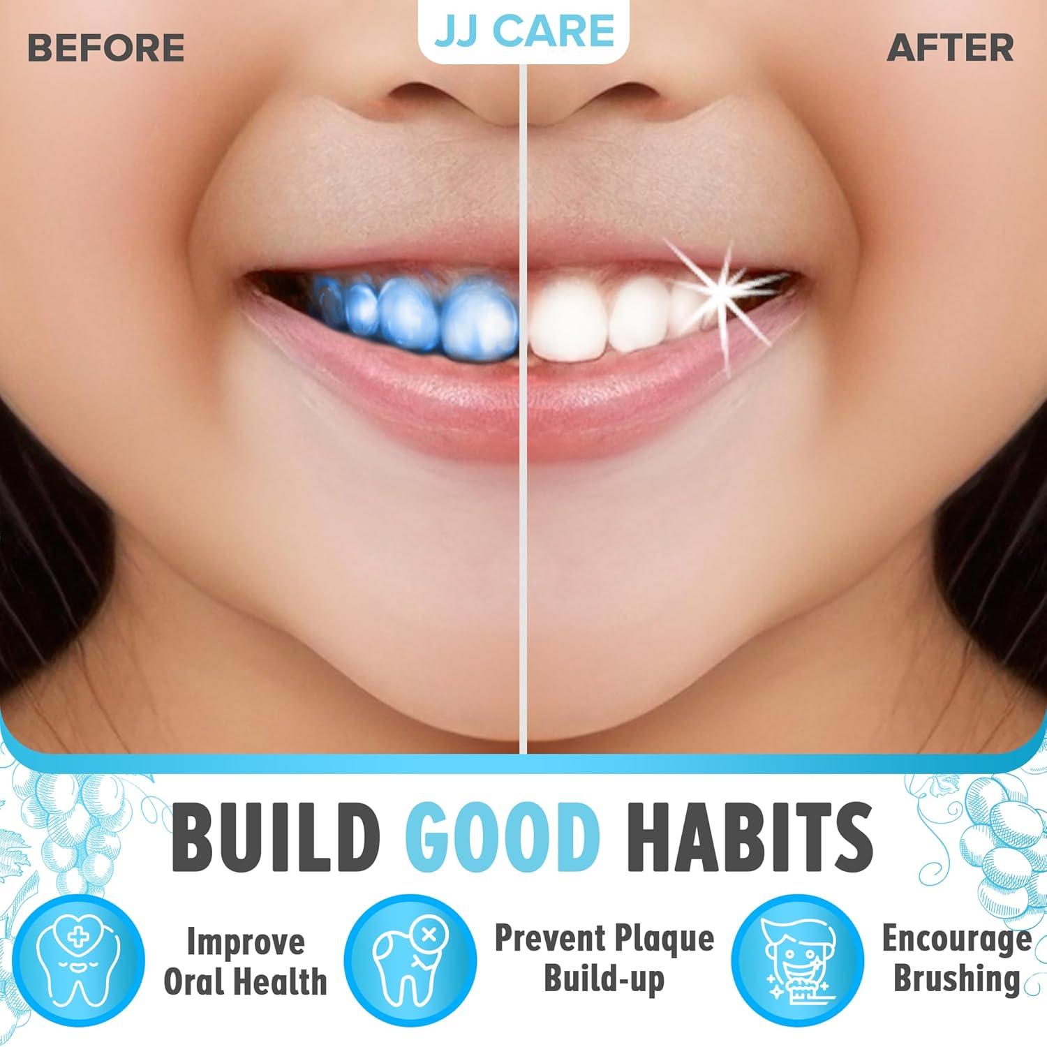 JJ Care Disclosing Tablets - 102 Count Grape Flavored Plaque Disclosing ...