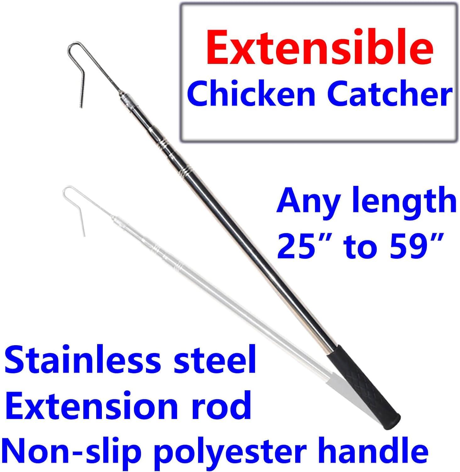GLOBOTECH Extendable Chicken Catcher Leg Hook - Stainless Poultry Hook ...