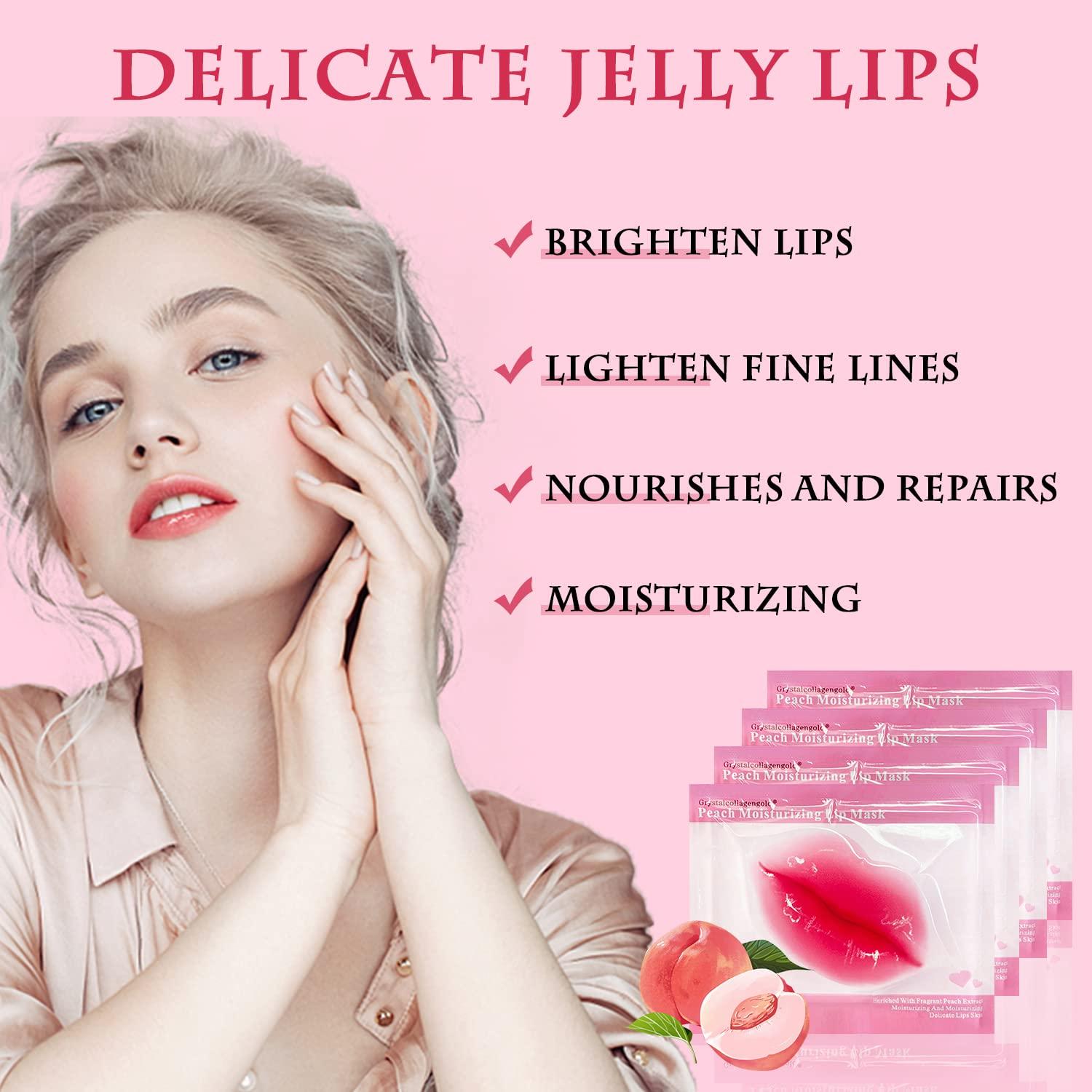 30pcs Collagen Crystal Pink Lip Masks - Moisturizing, Anti-Aging, Plump ...