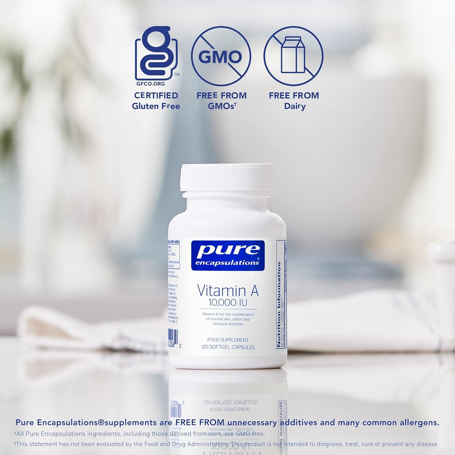 Pure Encapsulations Vitamin A 10,000 IU Cod Liver Oil 120 Softgels ...