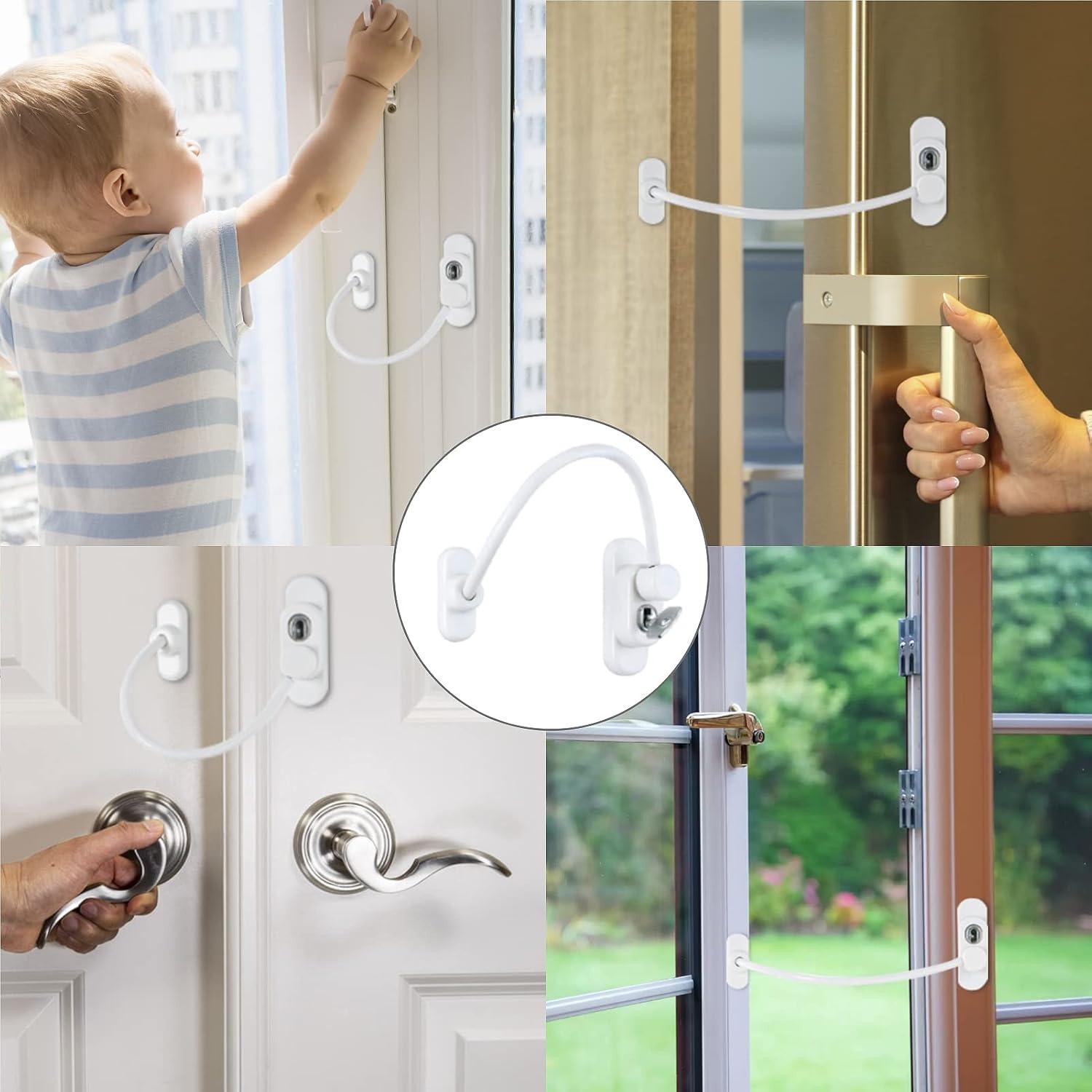 2PC Child Locking Window Safety Lock - Childproof Cable Closure for ...