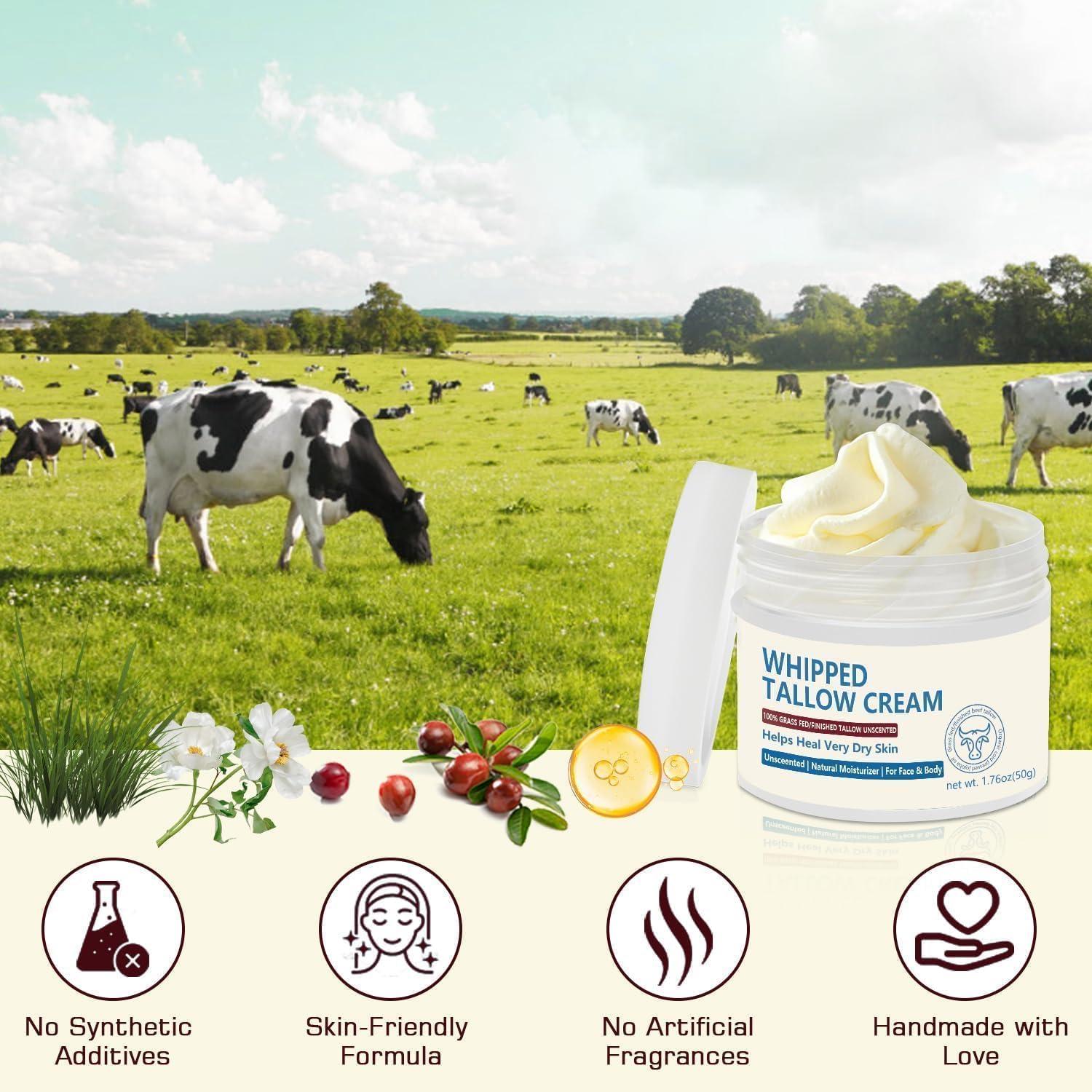 Beef Tallow Beef Tallow Skincare Cream Beef Tallow Face Moisturiser 100 ...