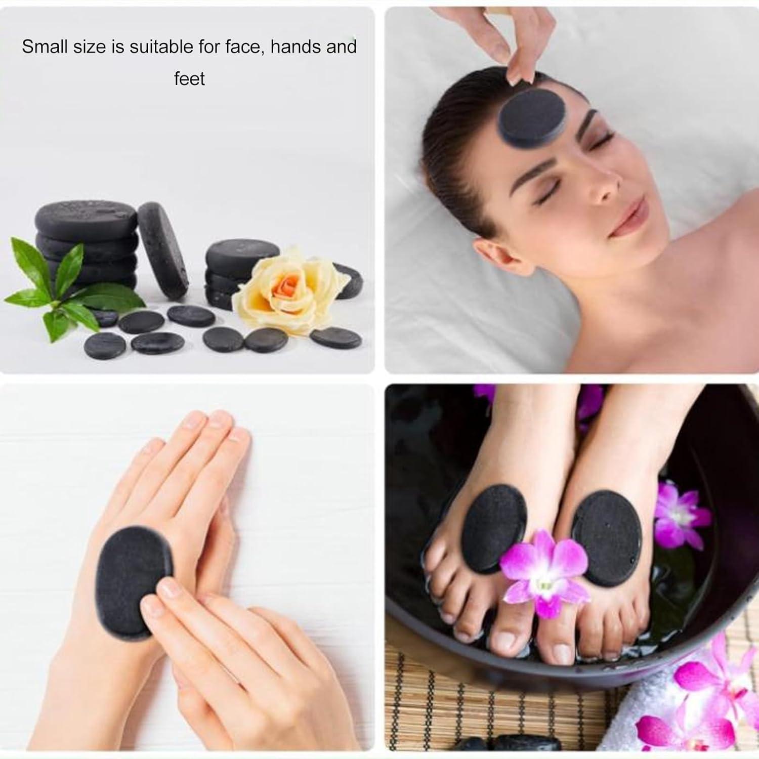 36pcs Basalt Hot Stones Set - Round Massage Stones for Body Relaxation ...