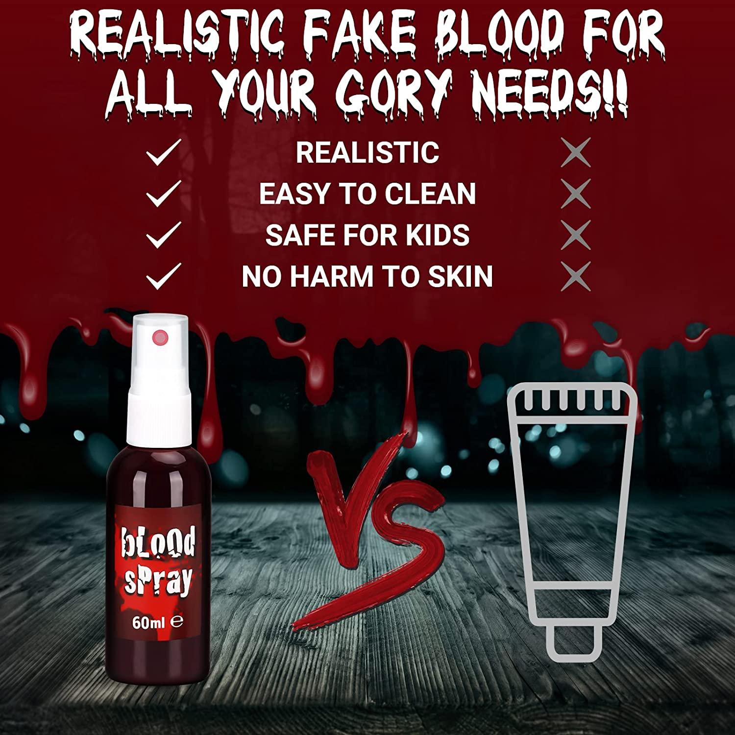 Aposhion Halloween Fake Blood Spray 2oz - Face Paint Makeup for Zombie ...