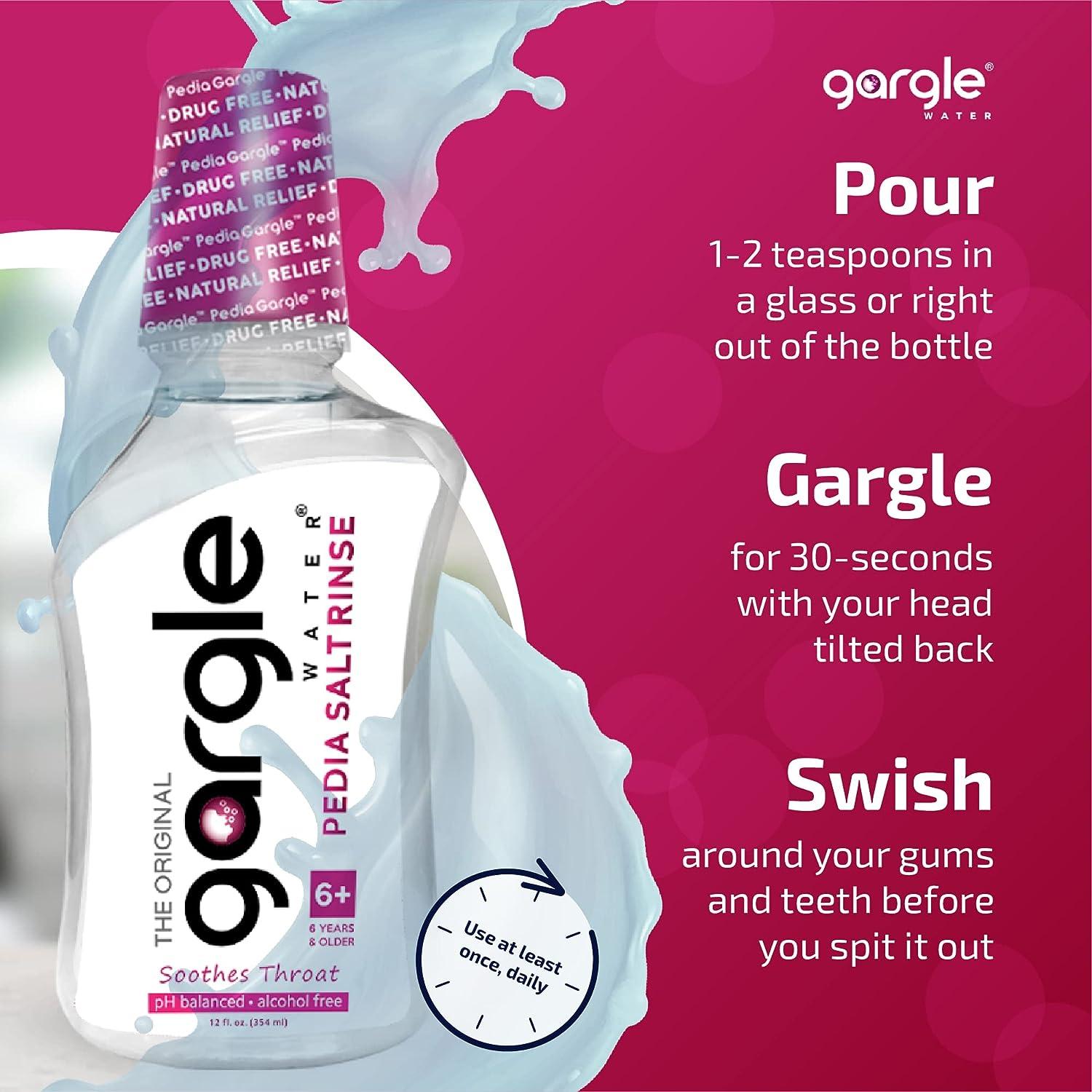 Gargle Water Pedia Salt Rinse Mouthwash 12 fl Oz - Natural Remedy for ...