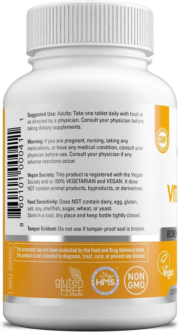 HAYAT Vitamins Vegan Natural Vitamin D 2400 IU D2 Halal Certified - 60 ...