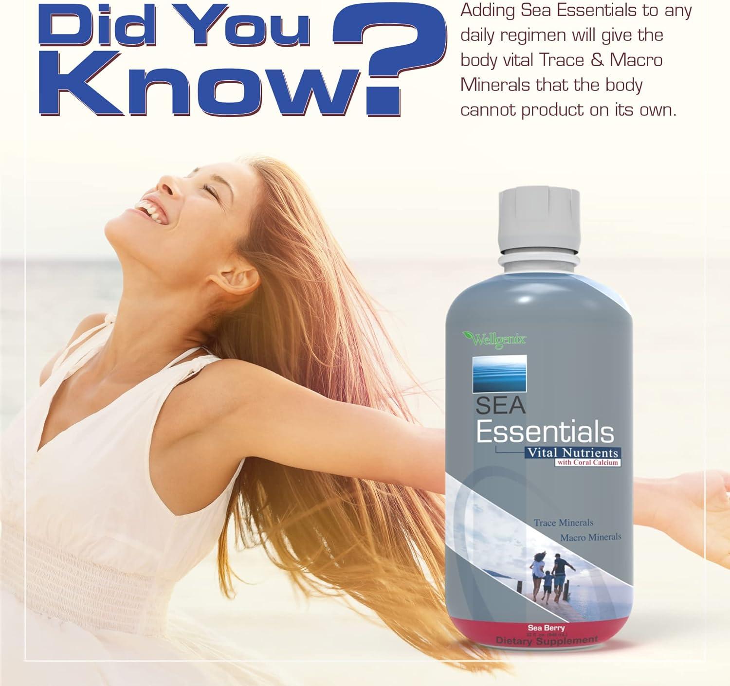 Wellgenix Sea Essentials Coral Calcium Liquid Vitamin for High ...