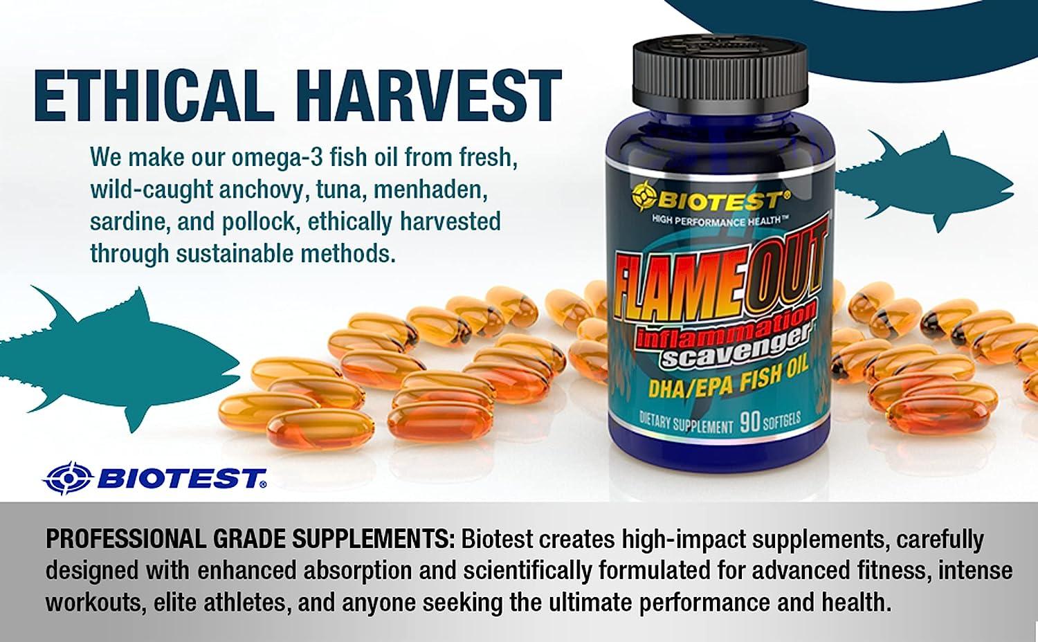 Biotest Flameout Inflammation Scavenger - 5500mg Omega-3 Fish Oil ...