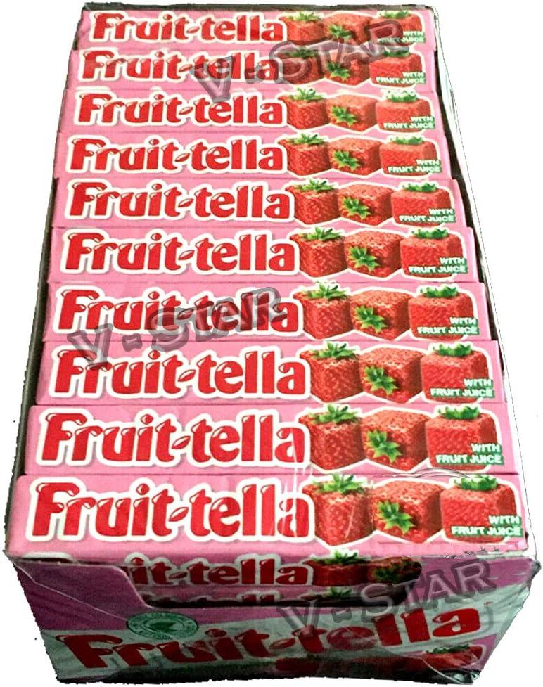 Fruit-Tella Strawberry Juicy Chews Assorted Fruit Flavour Sweet (40 ...