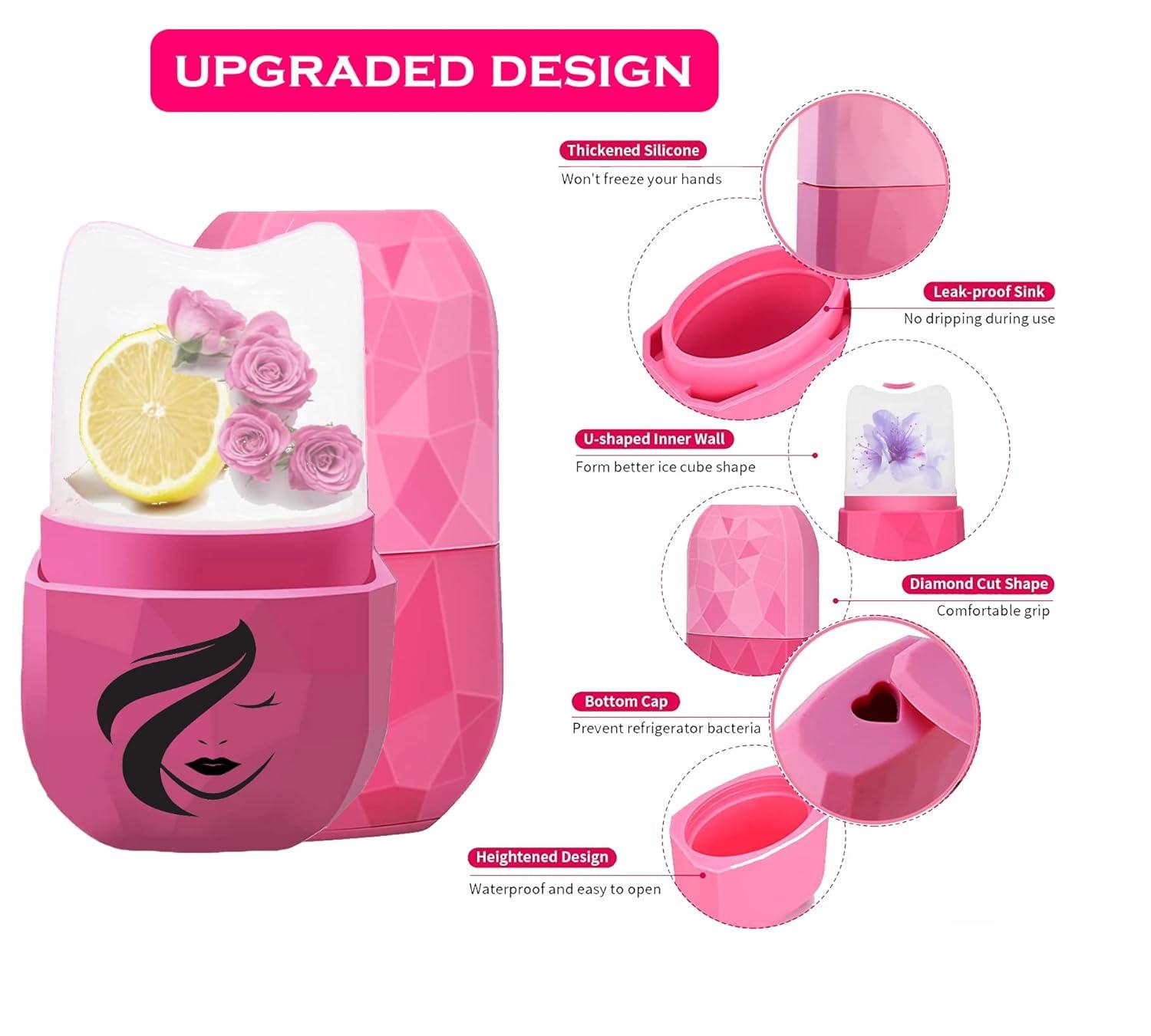 RUBB Pink Ice Roller for Face - Enhance Glow, Tighten Skin Naturally ...