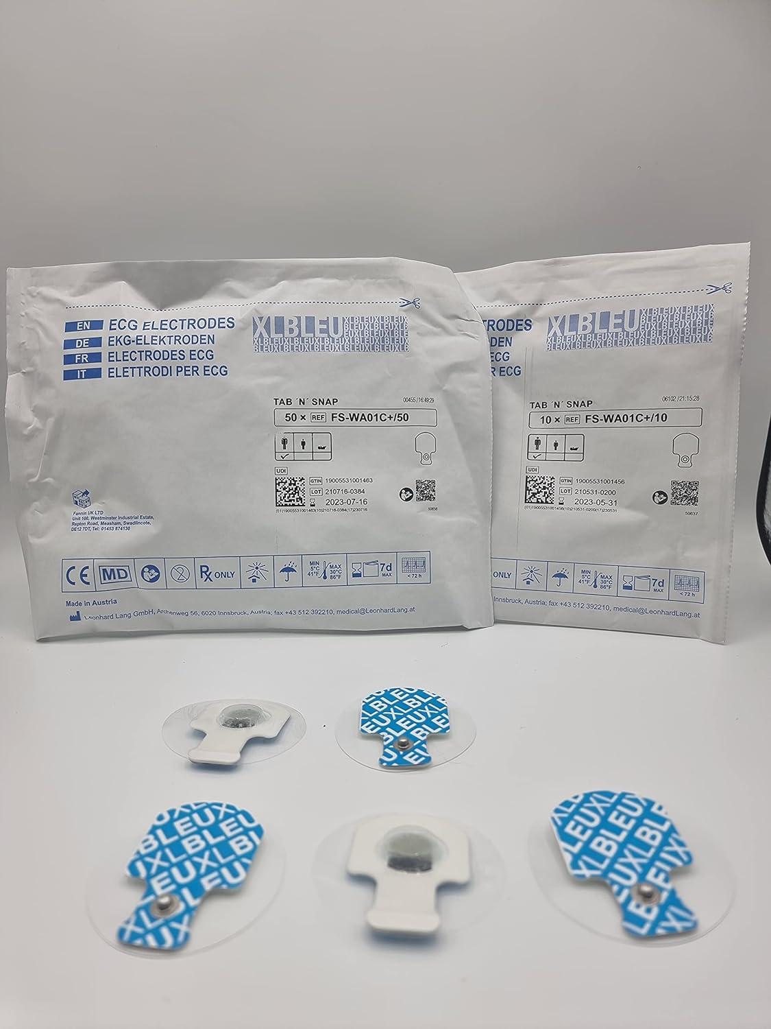 Skintact XLBLEU Tab 'n' Snap ECG Electrodes Pack of 50 | Buy Now with ...