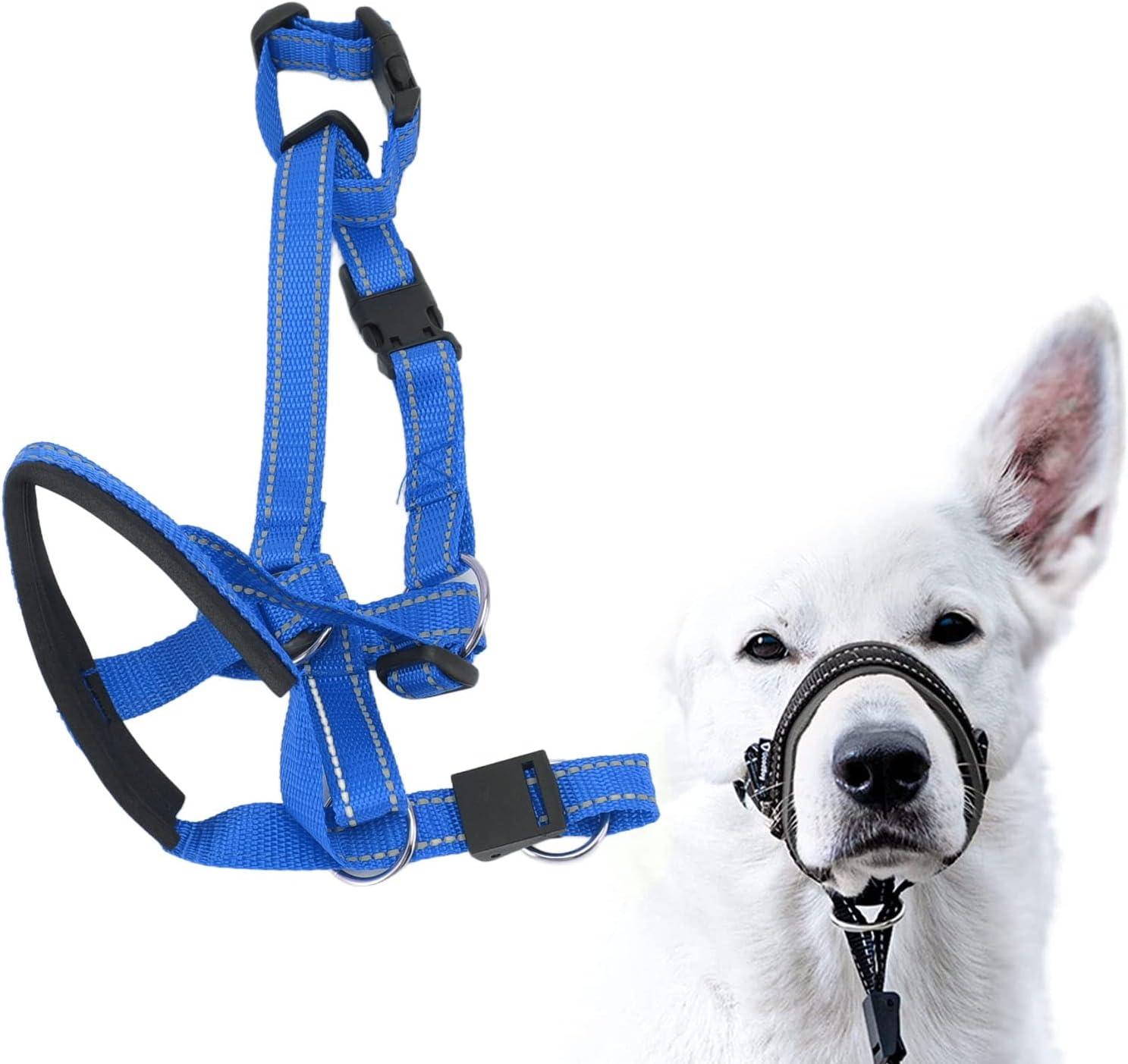 Dog Head Collar - Adjustable Pet Head Halter with Safety Strap for ...