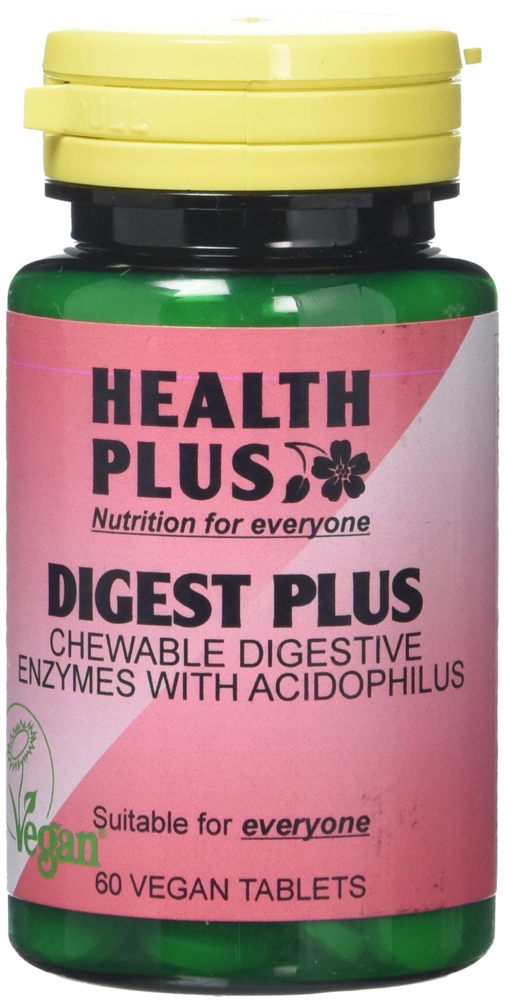Health Plus Digest Plus Digestive Enzyme Supplement - 60 Chewable ...