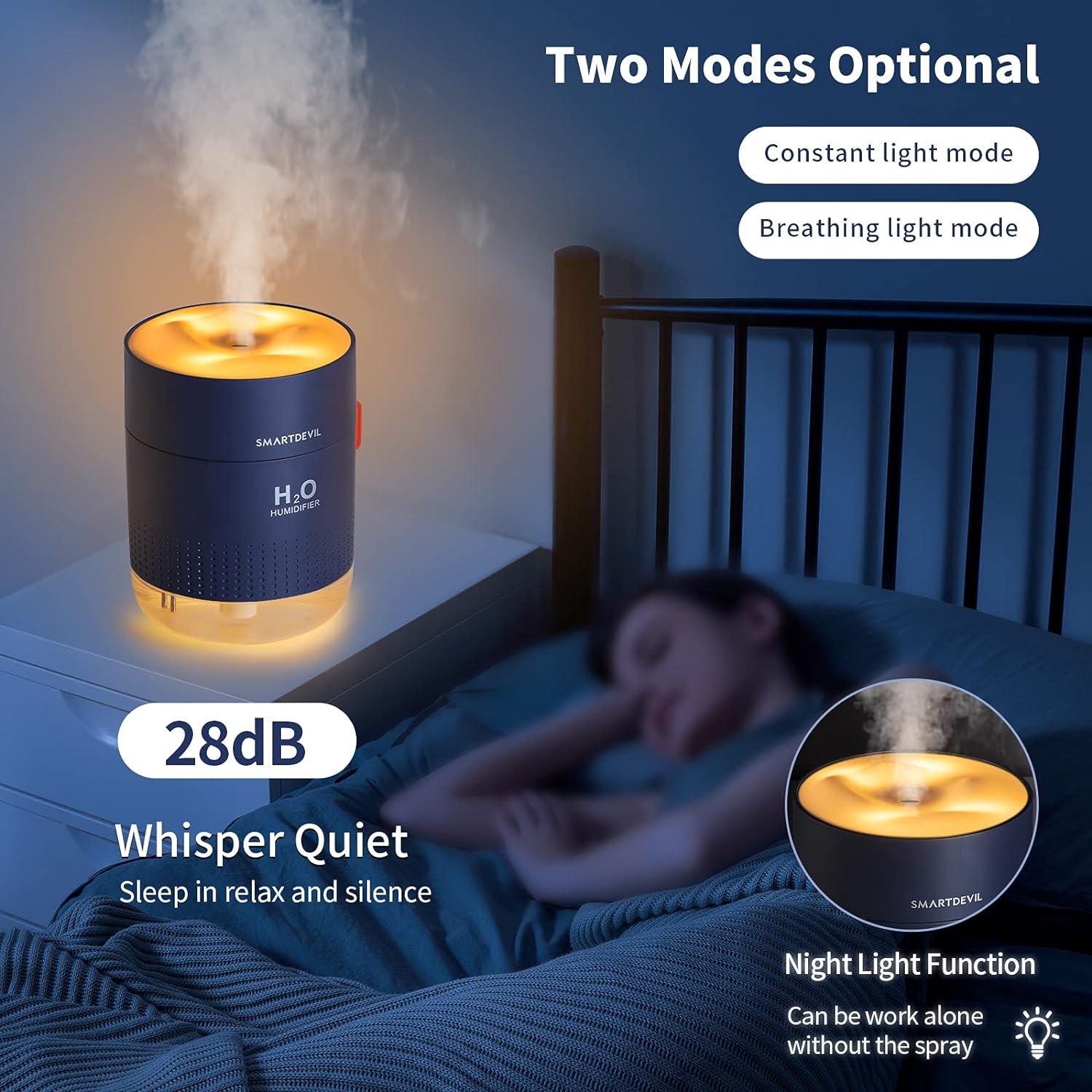 SmartDevil 500ml Cool Mist Air Humidifier with Night Light - Whisper ...