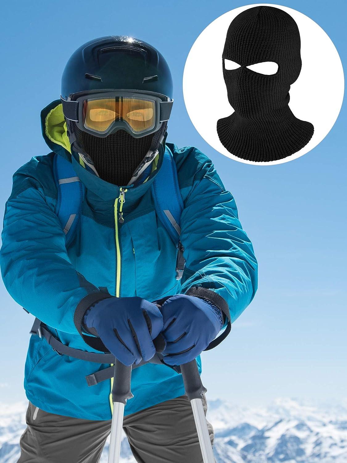 Willbond 2-Hole Knitted Full Face Ski Balaclava - Adult Winter Face ...