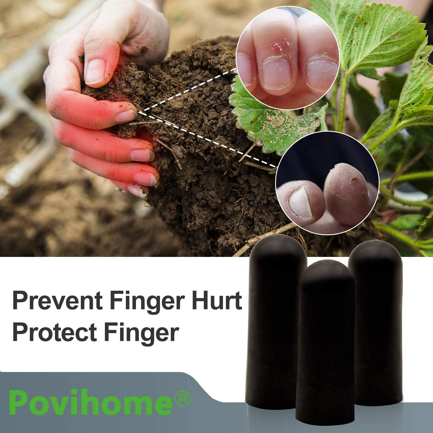 Povihome Black Finger Protectors - Pack of 10 Moisturizing Finger Cots ...