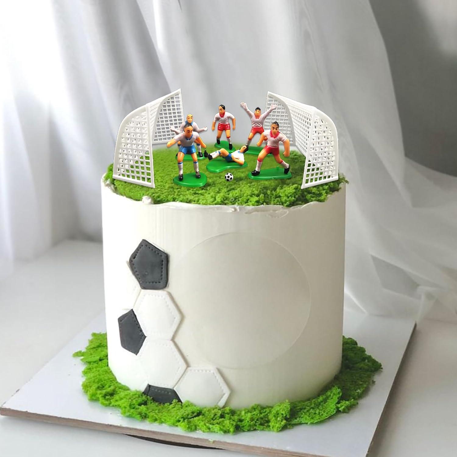 PT Haahoos 9Pcs Football Cake Toppers Football Birthday Cupcake Topper ...