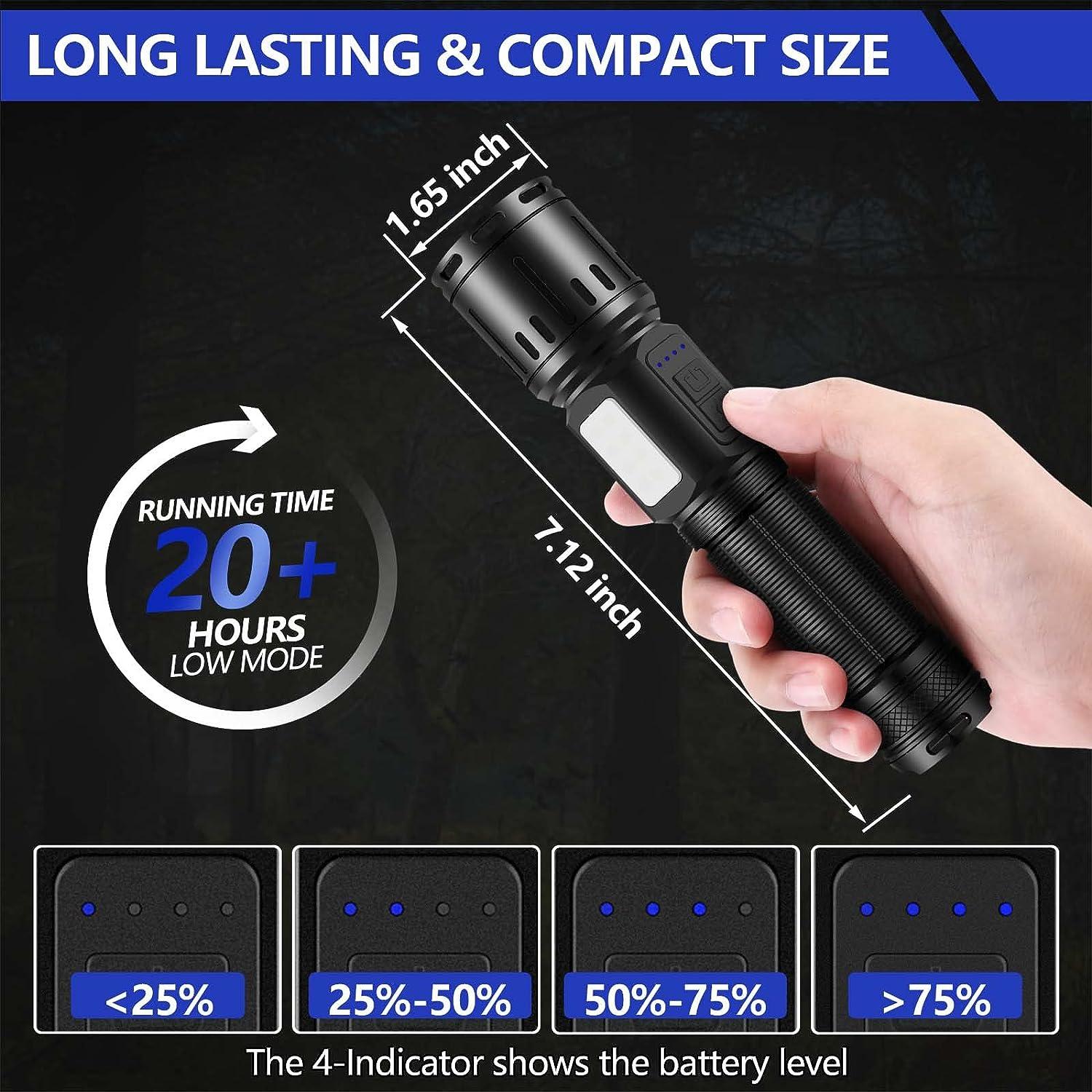 Rechargeable Flashlights High Lumens Long Range, Esgofo High Power ...